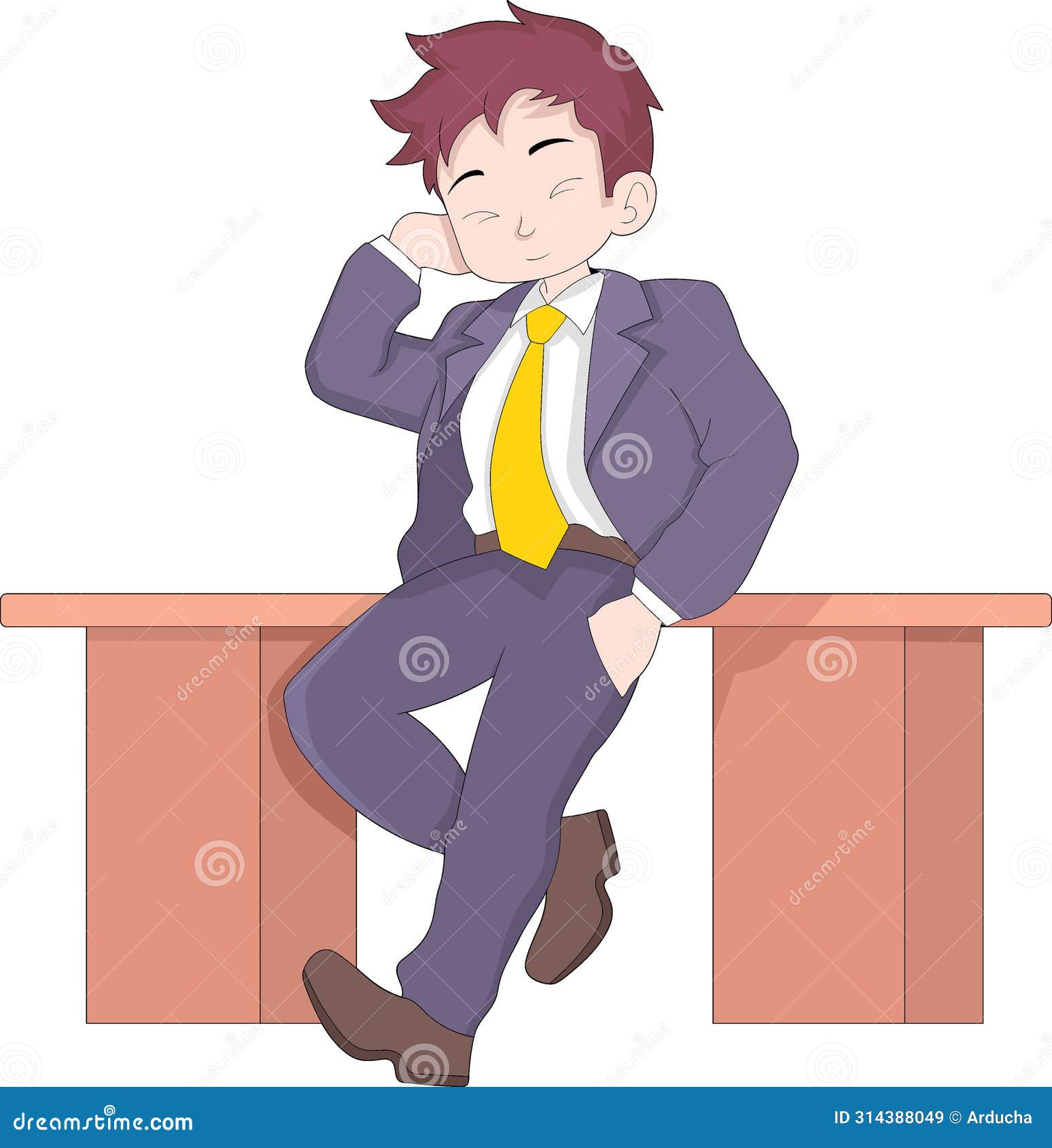 Illustration of Being Lazy at Work, Workers are Asleep in the Morning ...