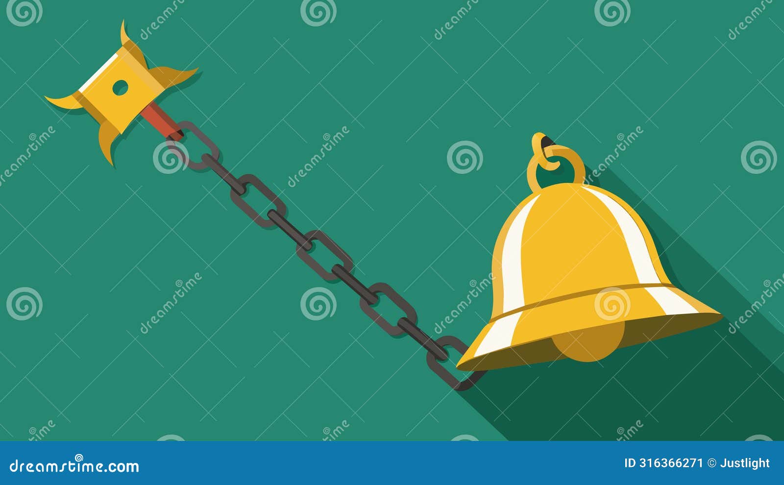 An Illustration of a Bell Attached To the Top of a Broken Chain ...