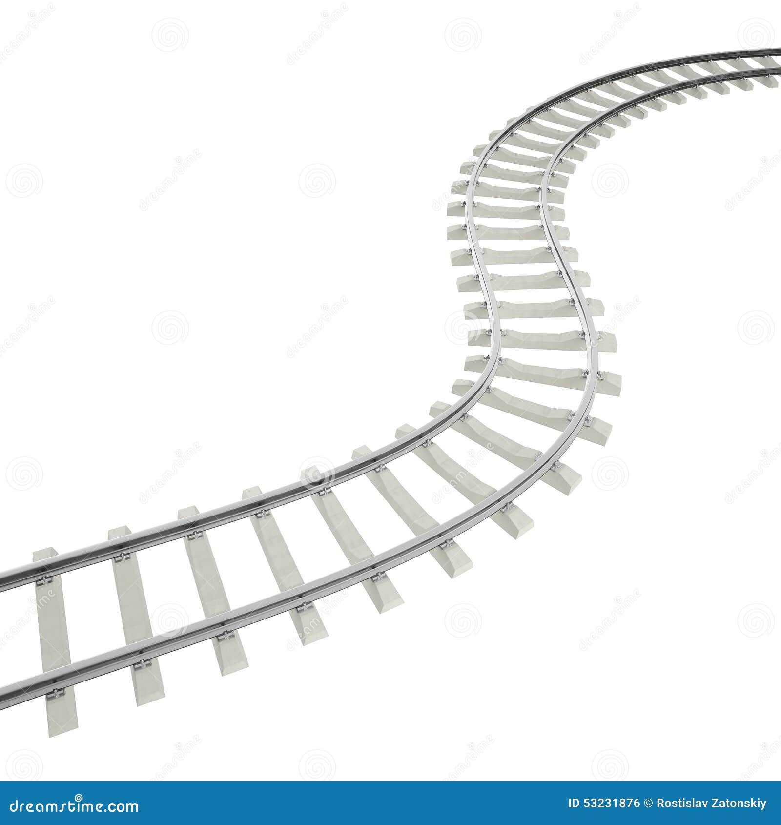 Illustration Bend, Turn Railroad on White Background. Stock ...