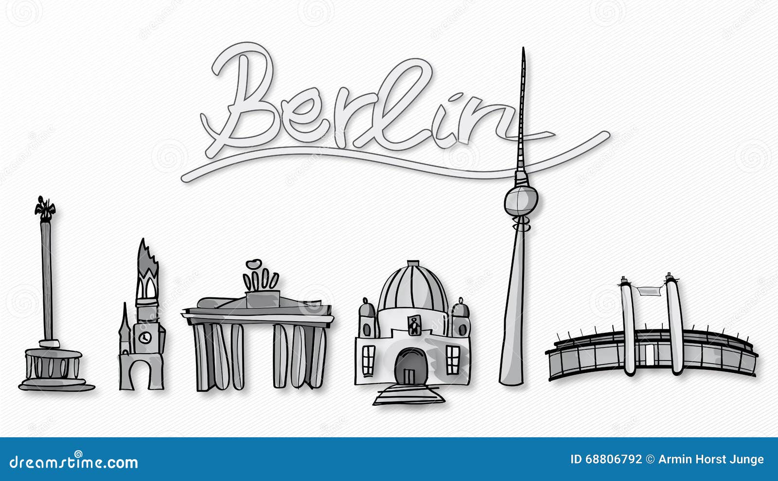 Set Of Berlin Landmarks Cartoon Vector | CartoonDealer.com #178421225
