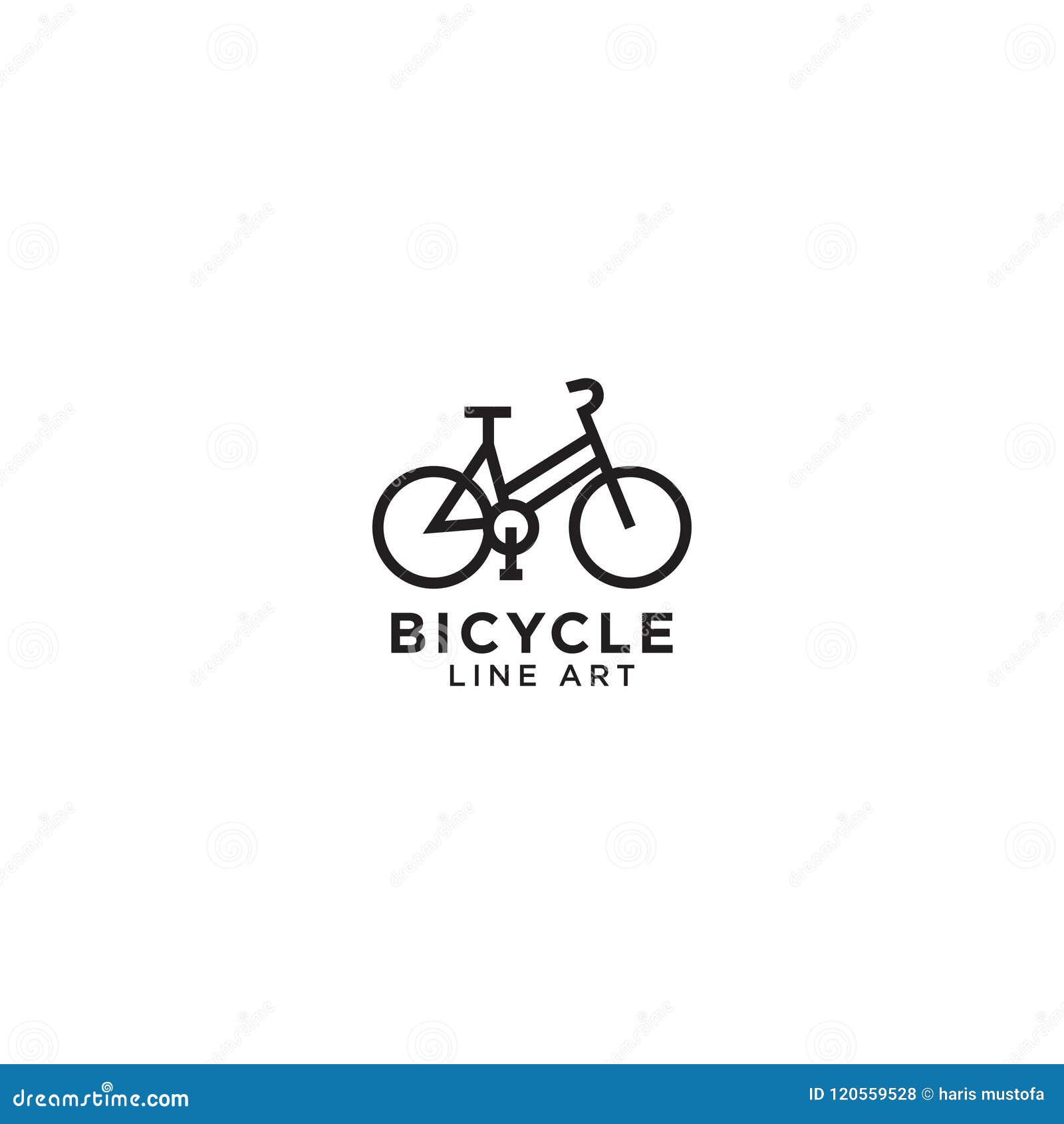 Bicycle Line Art Logo Design Template Stock Vector - Illustration of ...