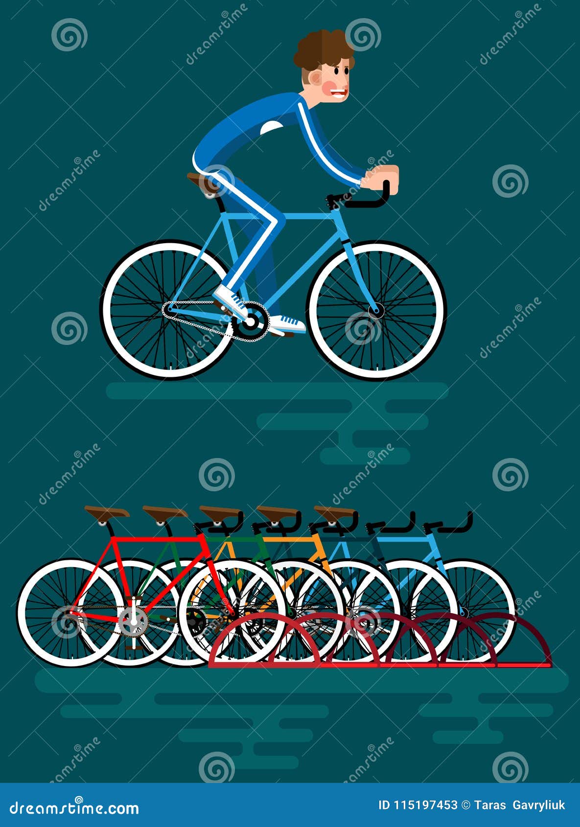 Bicycle Parking, Simple Graphic Monochrome Vector Illustration. Bicycle ...