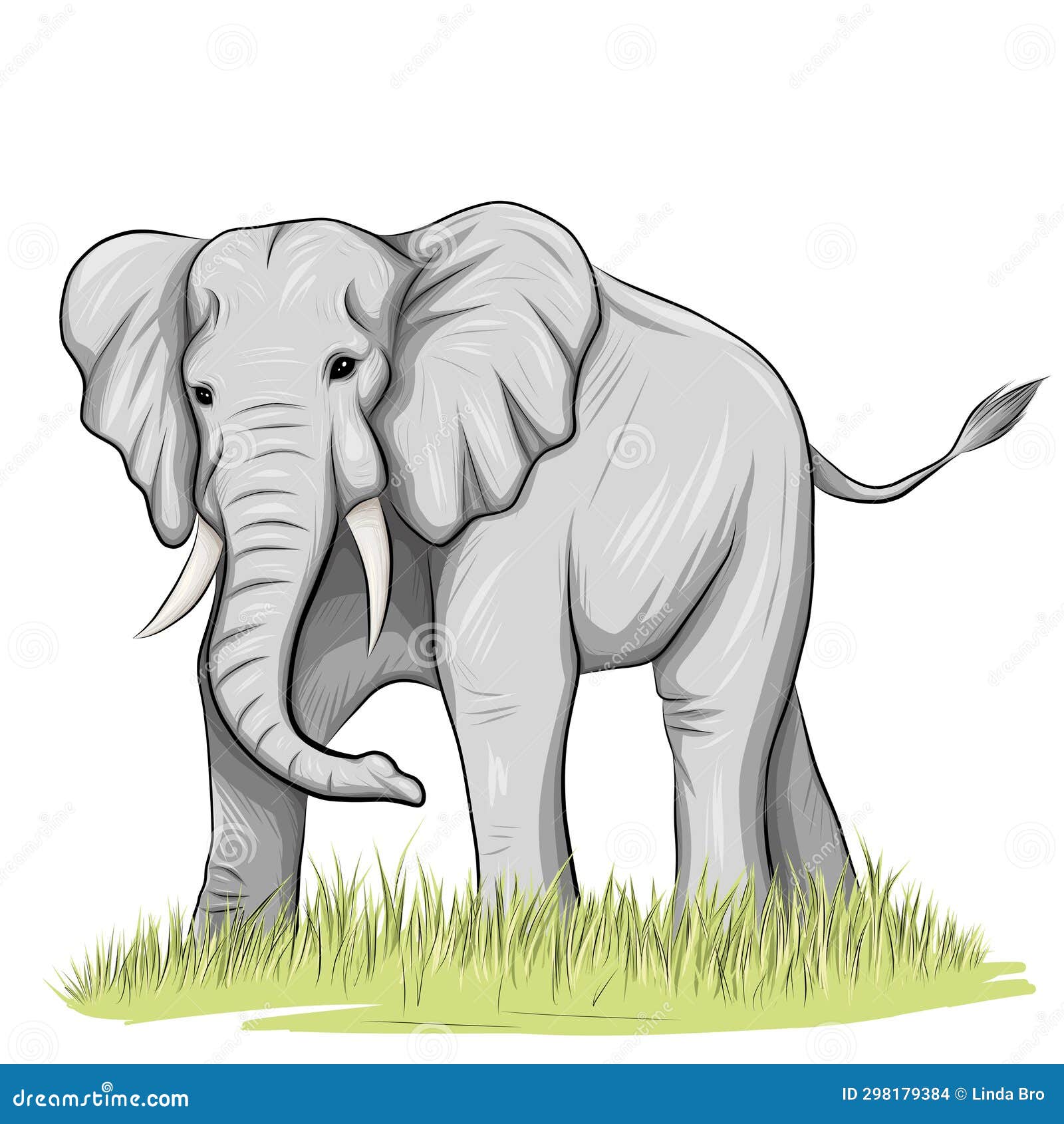 Illustration of a Big African Elephant Stock Vector - Illustration of ...