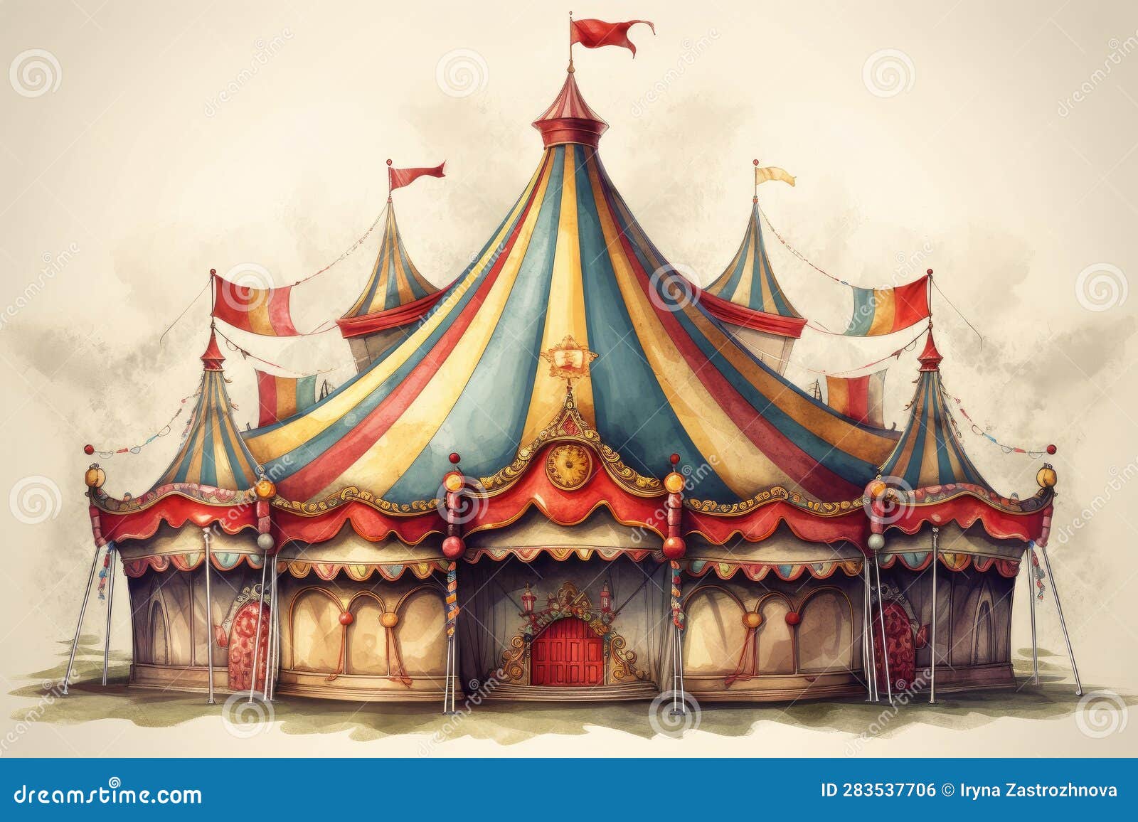 Illustration of a Big Beautiful Circus Tent Stock Illustration ...