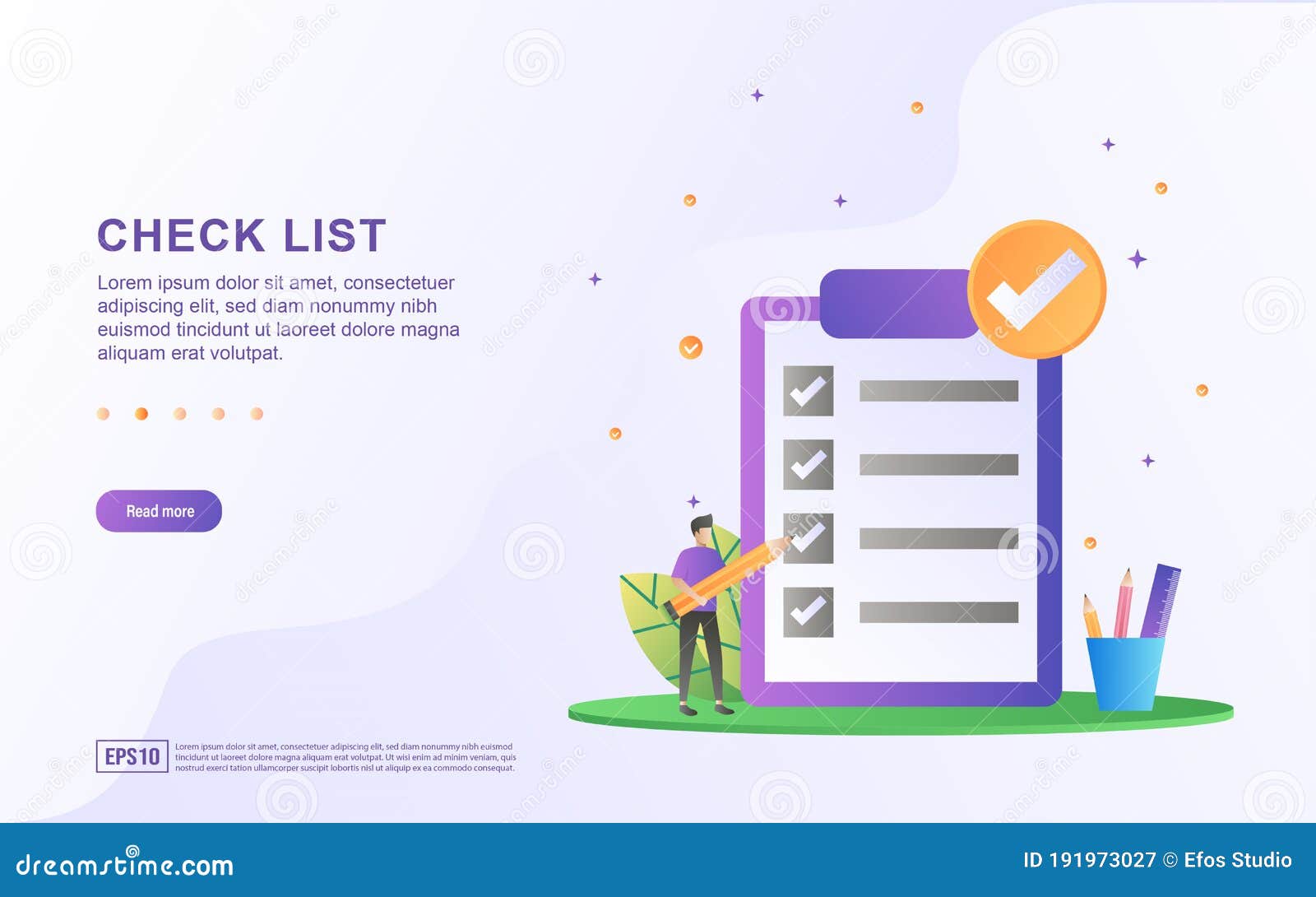 Illustration of Big Checklist and People Who are Checking Stock Vector ...