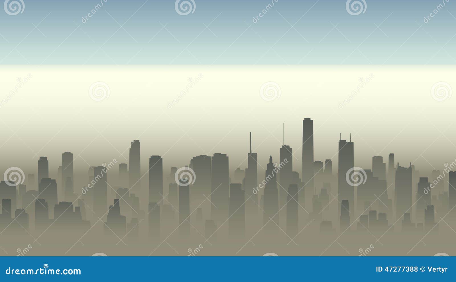 Illustration of Big City in Haze. Stock Vector - Illustration of ...