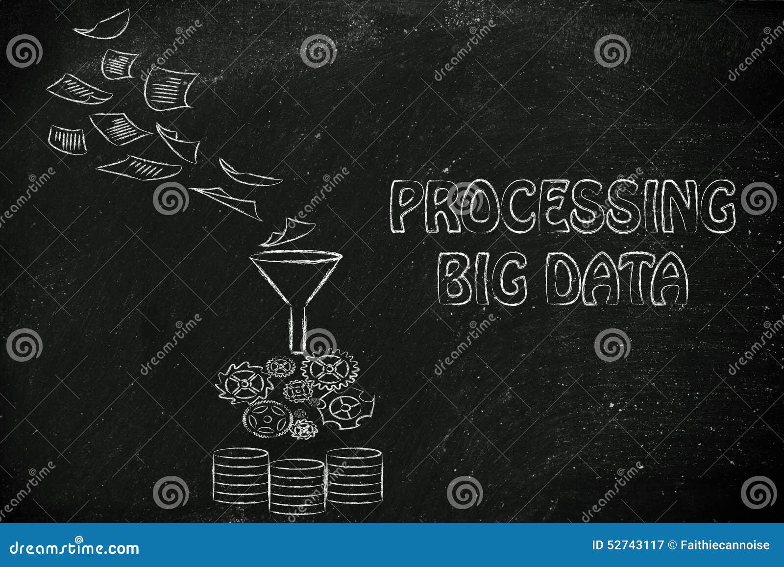 Illustration of Big Data, File Transfes and Sharing Files Stock ...