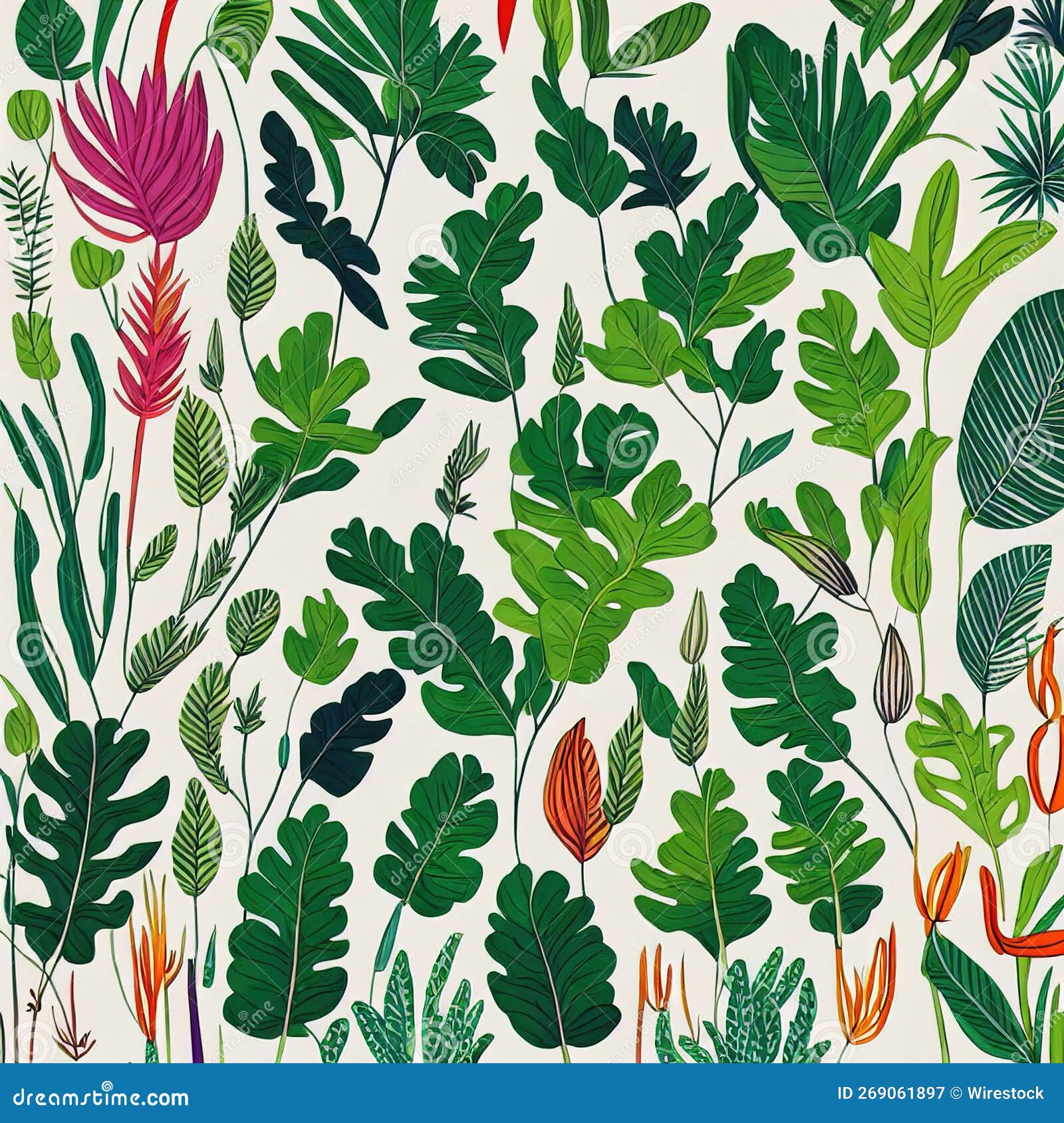 Illustration of Big Green Leaves Isolated on the Empty Background Stock ...