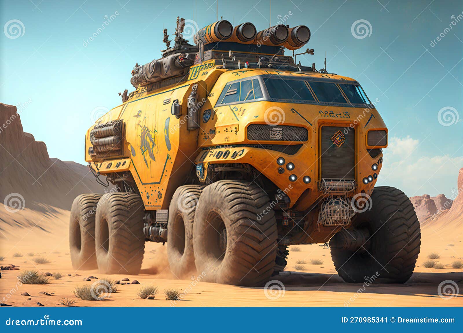 Illustration of the Big Post-apocalyptic Car Stock Illustration ...