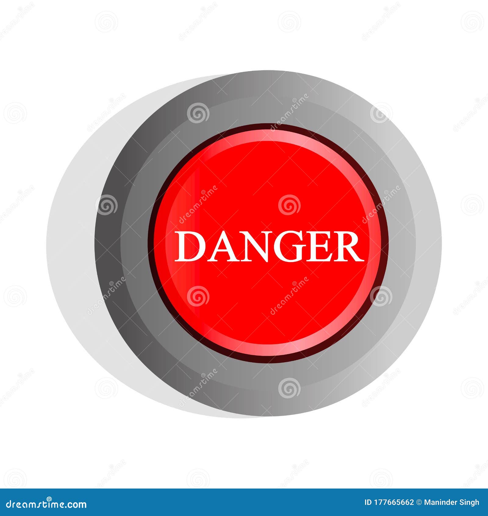 Danger Button. stock illustration. Illustration of isolated - 177665662