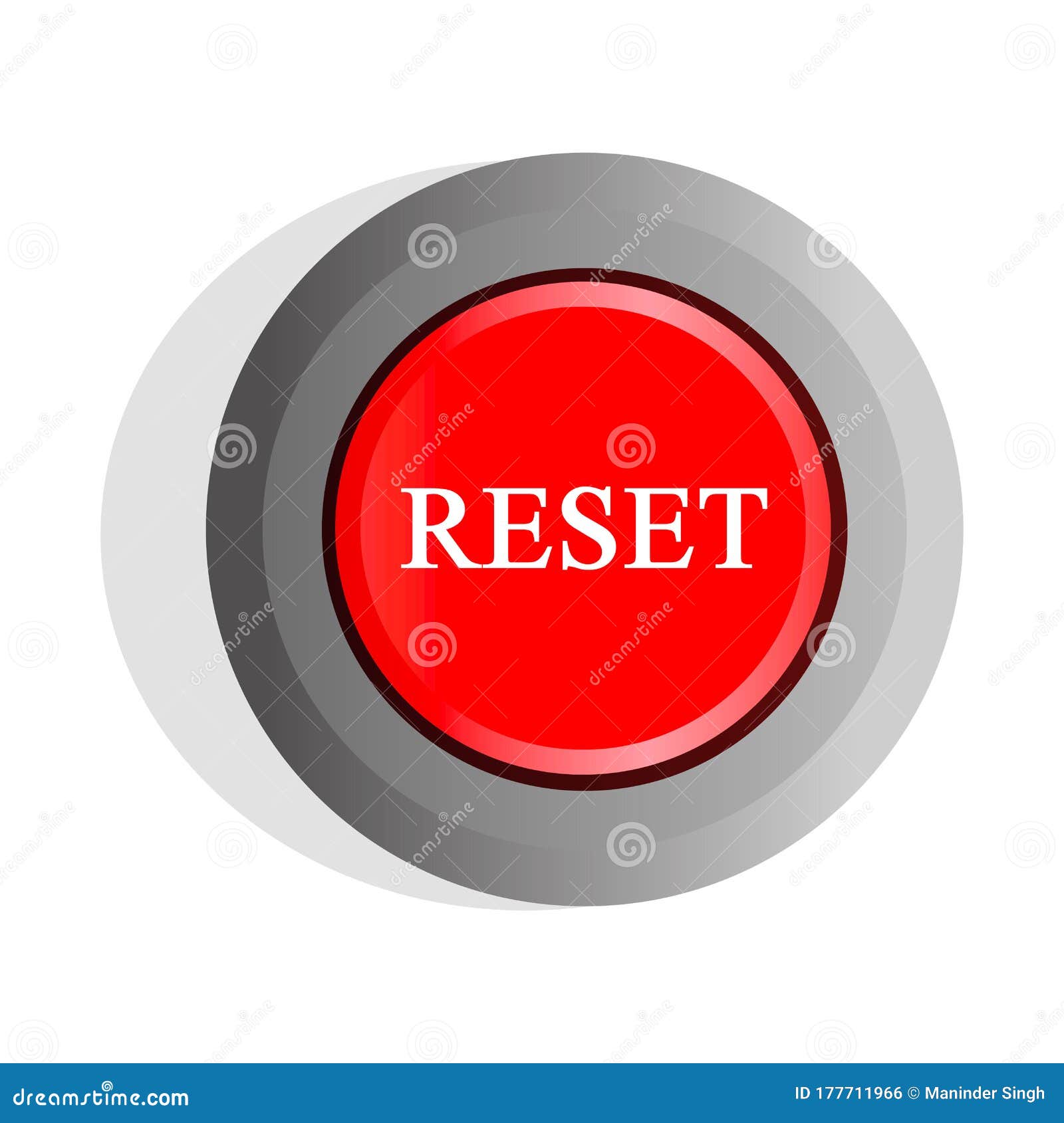 Reset Button. stock illustration. Illustration of announcement - 177711966