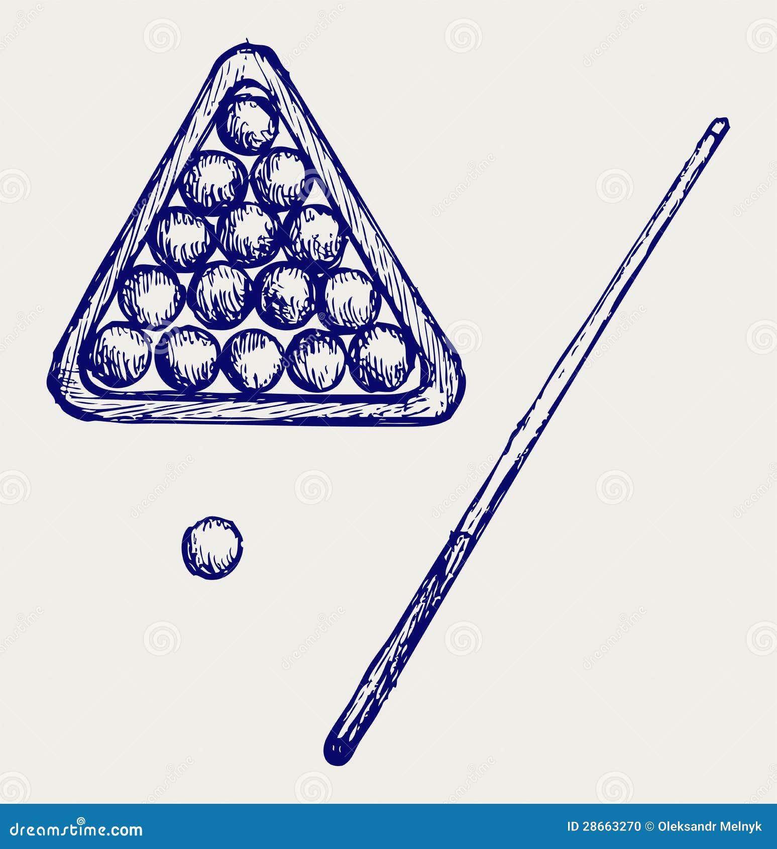 Illustration of Billard Cues and Balls Stock Vector - Illustration of ...