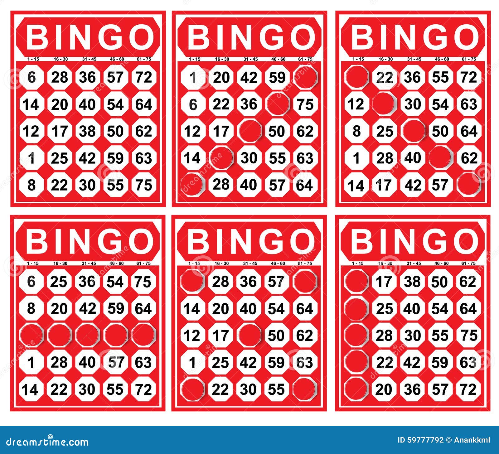 Bingo Card With Colorful Confetti. Vector Illustration | CartoonDealer ...