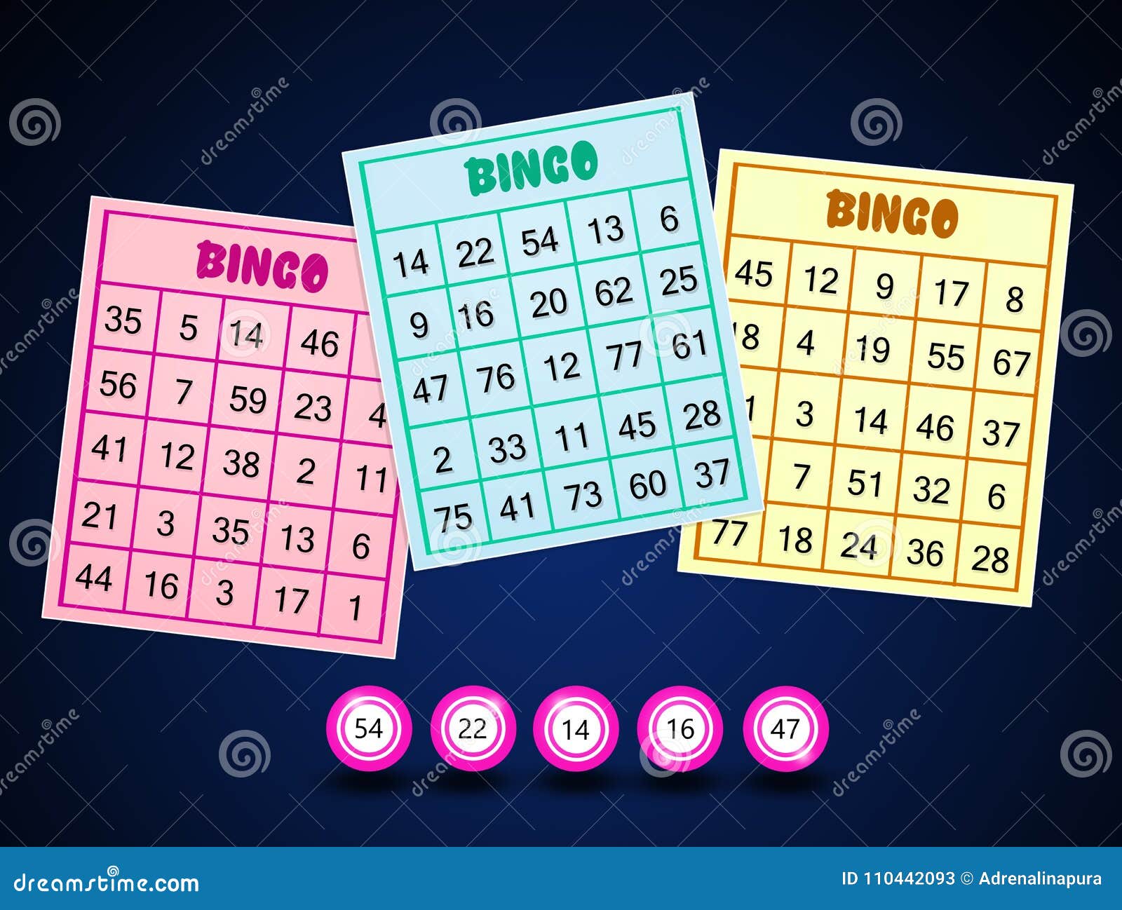 Illustration of Bingo Cards Stock Illustration - Illustration of full ...