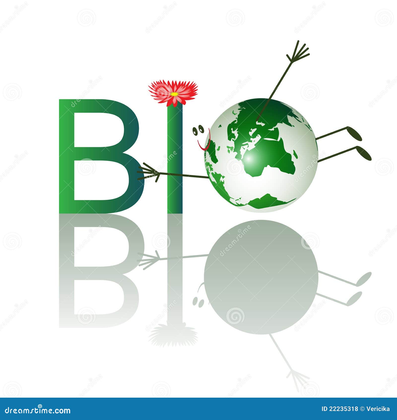 Illustration of Bio Text with Funny Planet Stock Vector - Illustration ...