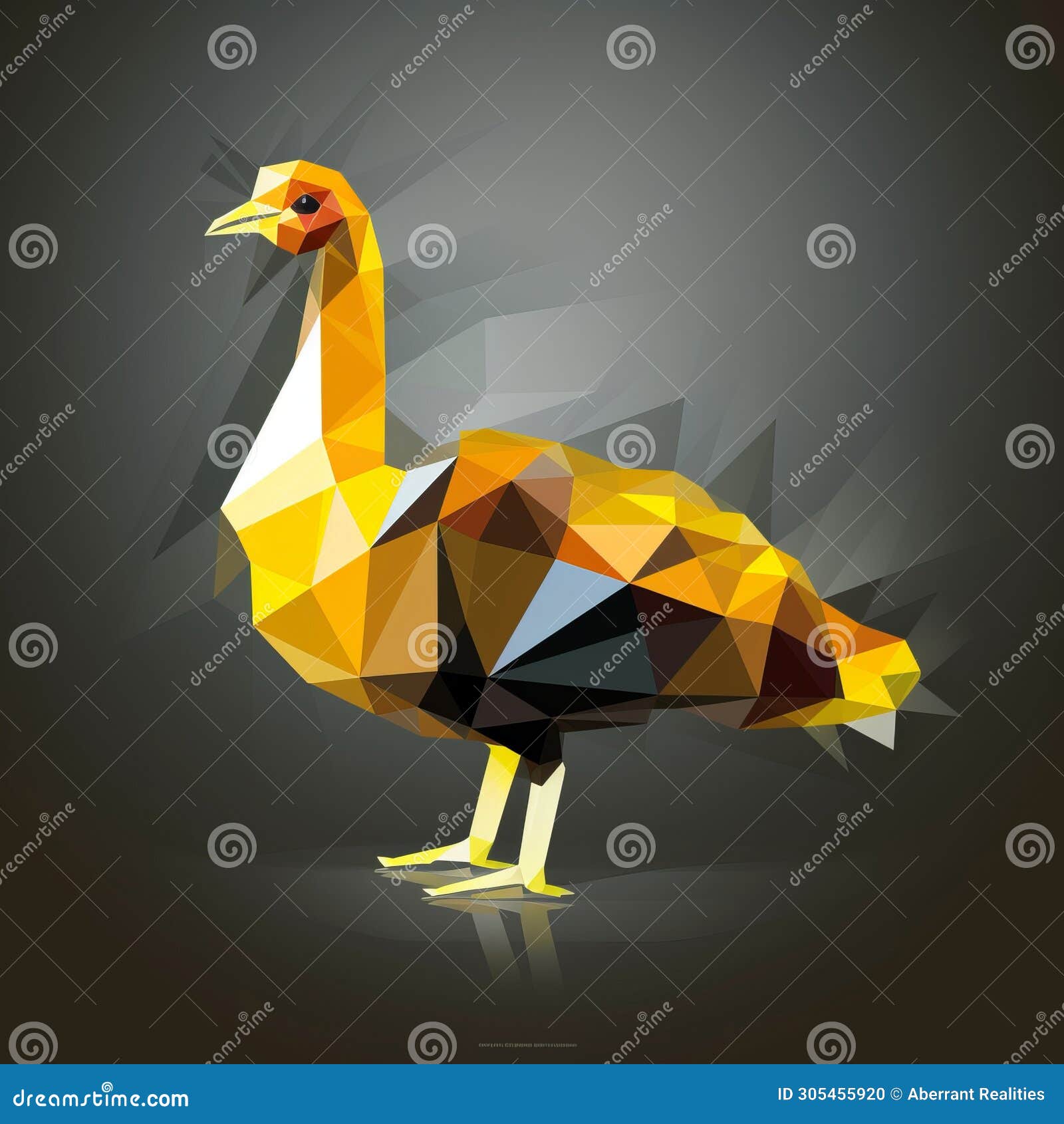 An Illustration of a Bird Made of Triangles Stock Illustration ...