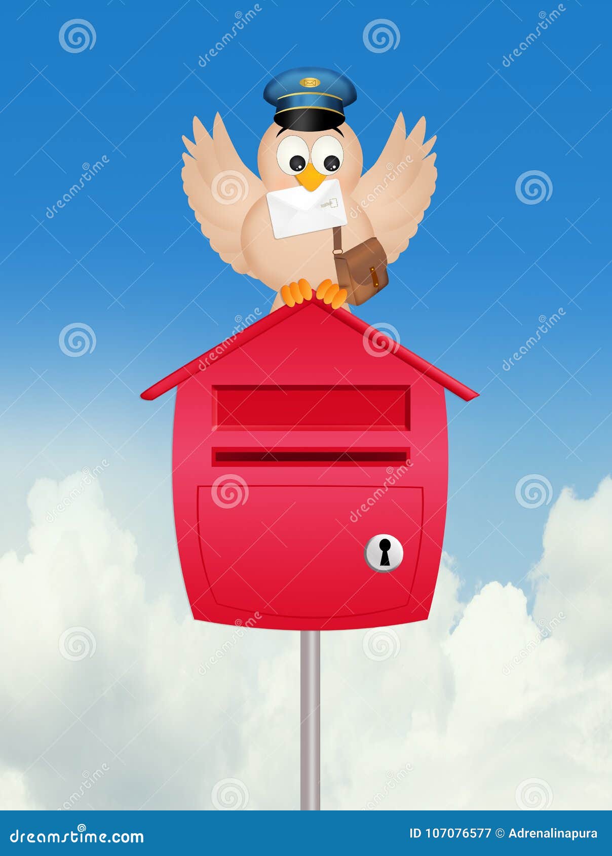 Bird Postman Vector Illustration | CartoonDealer.com #37249182