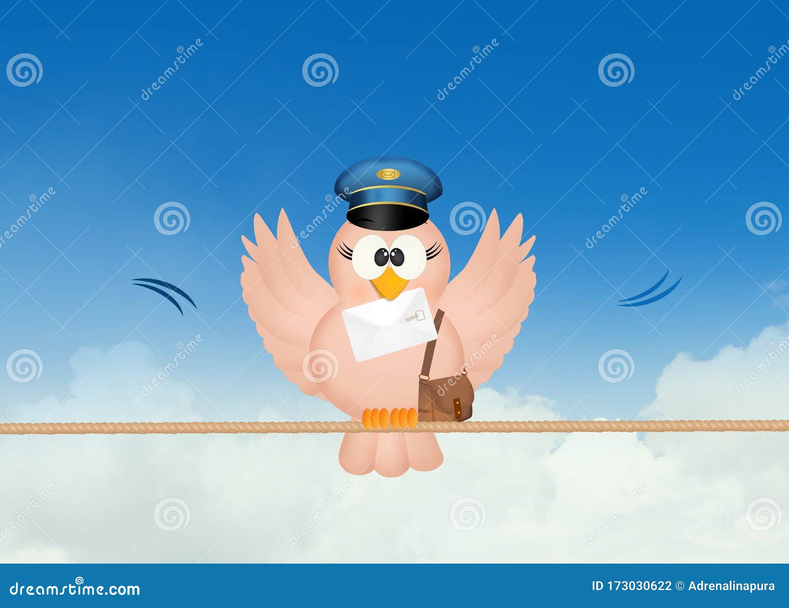 Bird Postman With Letter Of Santa Claus Royalty-Free Stock Photography ...