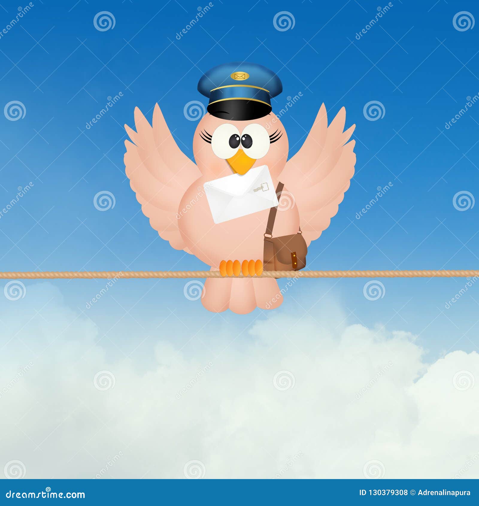 Bird Postman With Letter Of Santa Claus Royalty-Free Stock Image ...