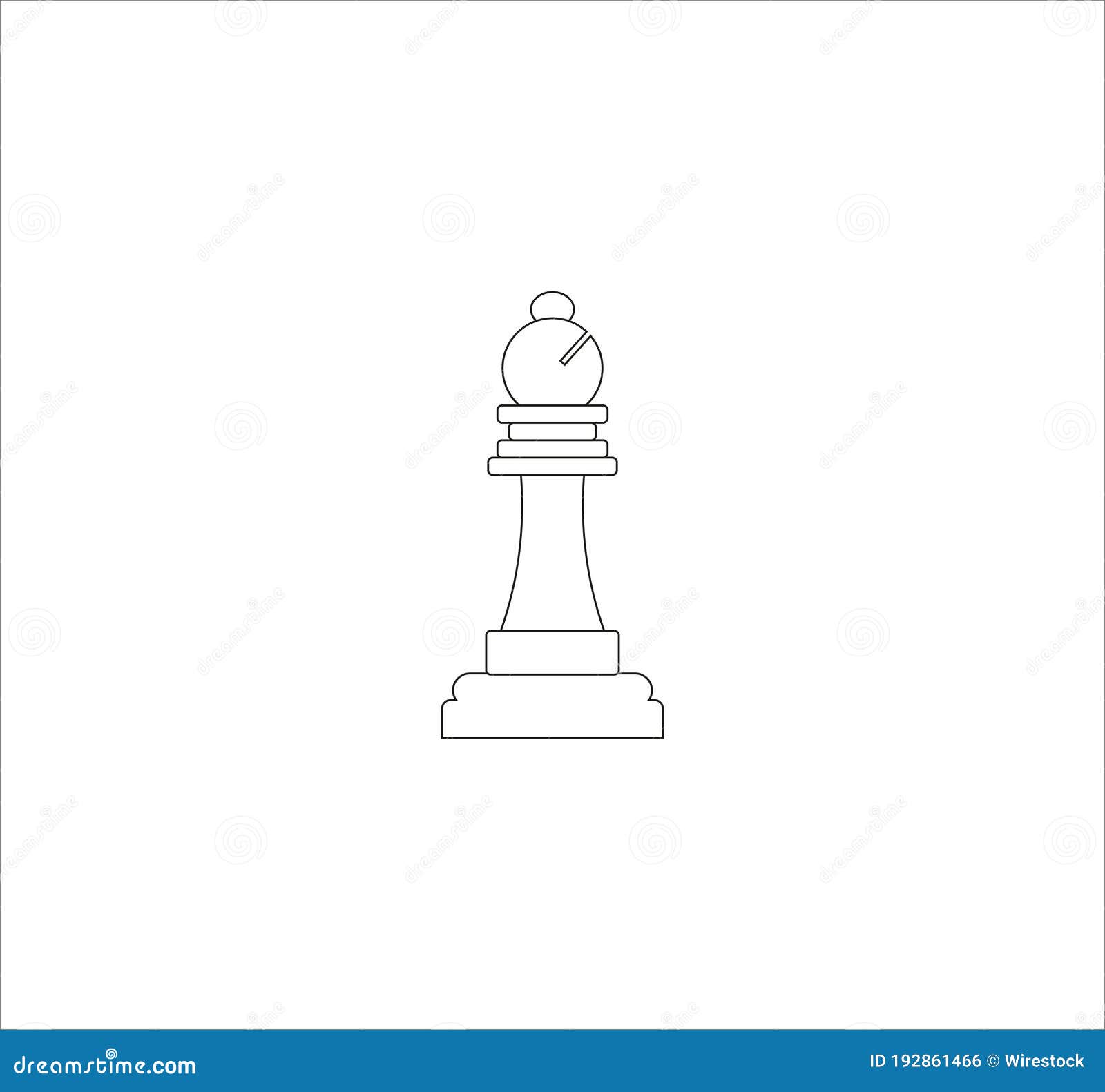Illustration of a Bishop Chess Figure Isolated on a White Background ...