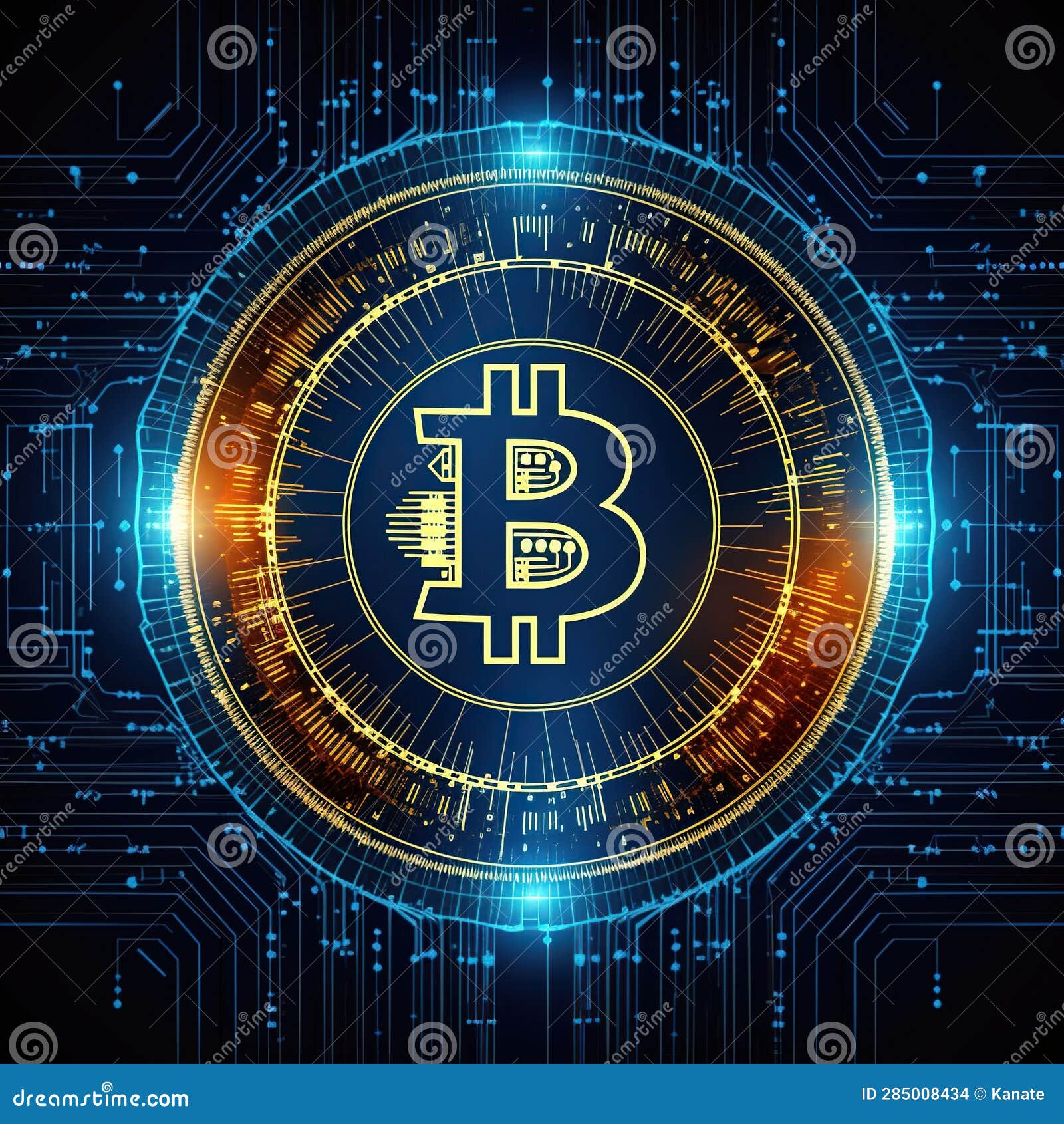 Illustration of Bitcoin, AI Generated Stock Illustration - Illustration ...