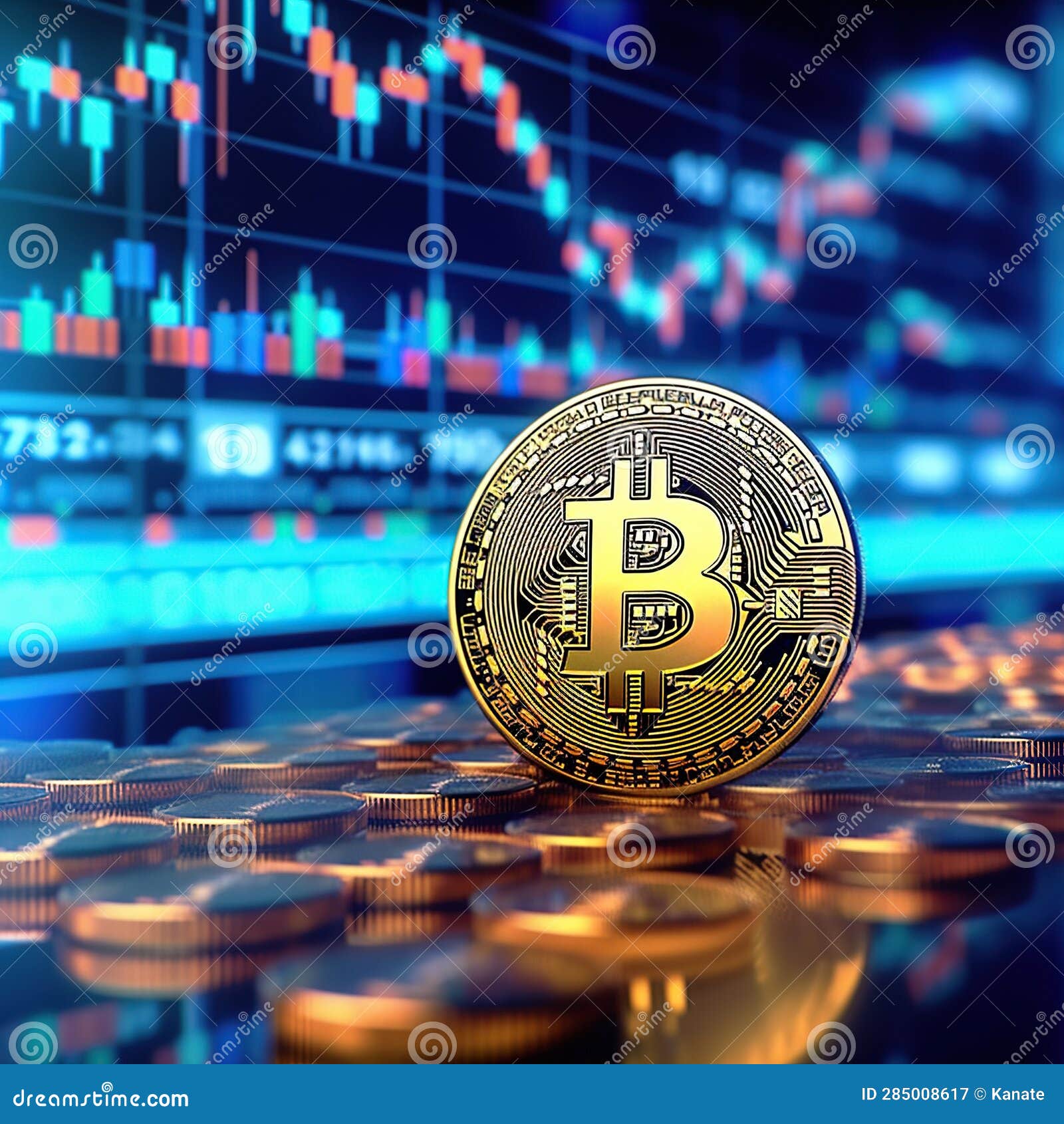 Illustration of Bitcoin, AI Generated Stock Illustration - Illustration ...