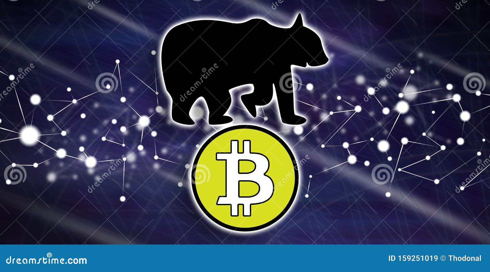 Concept of Bitcoin Bearish Trend Stock Illustration - Illustration of ...