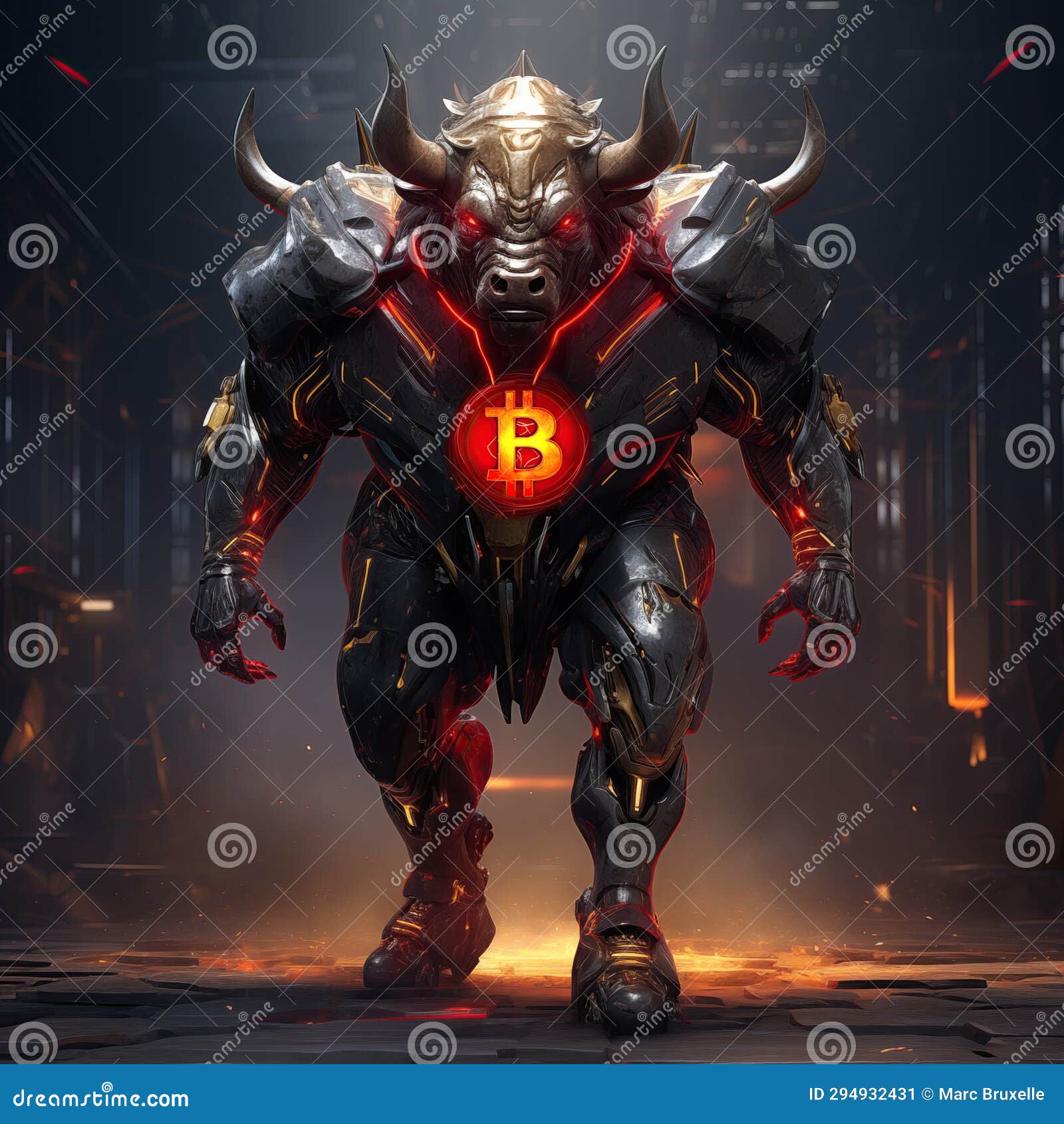 Illustration of a Bitcoin Bull Run - AI Generated Stock Image - Image ...