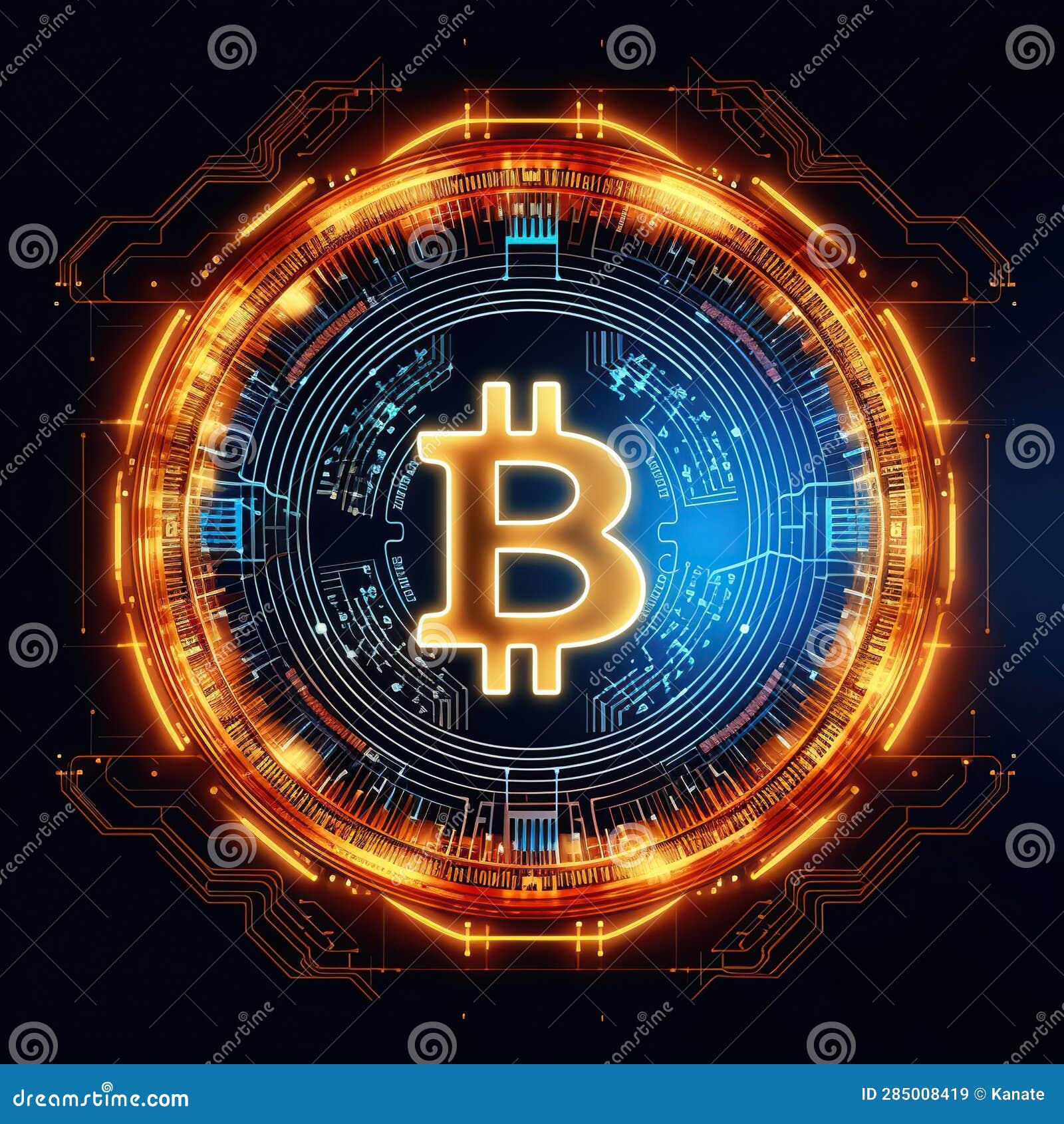 Illustration of Bitcoin, AI Generated Stock Illustration - Illustration ...