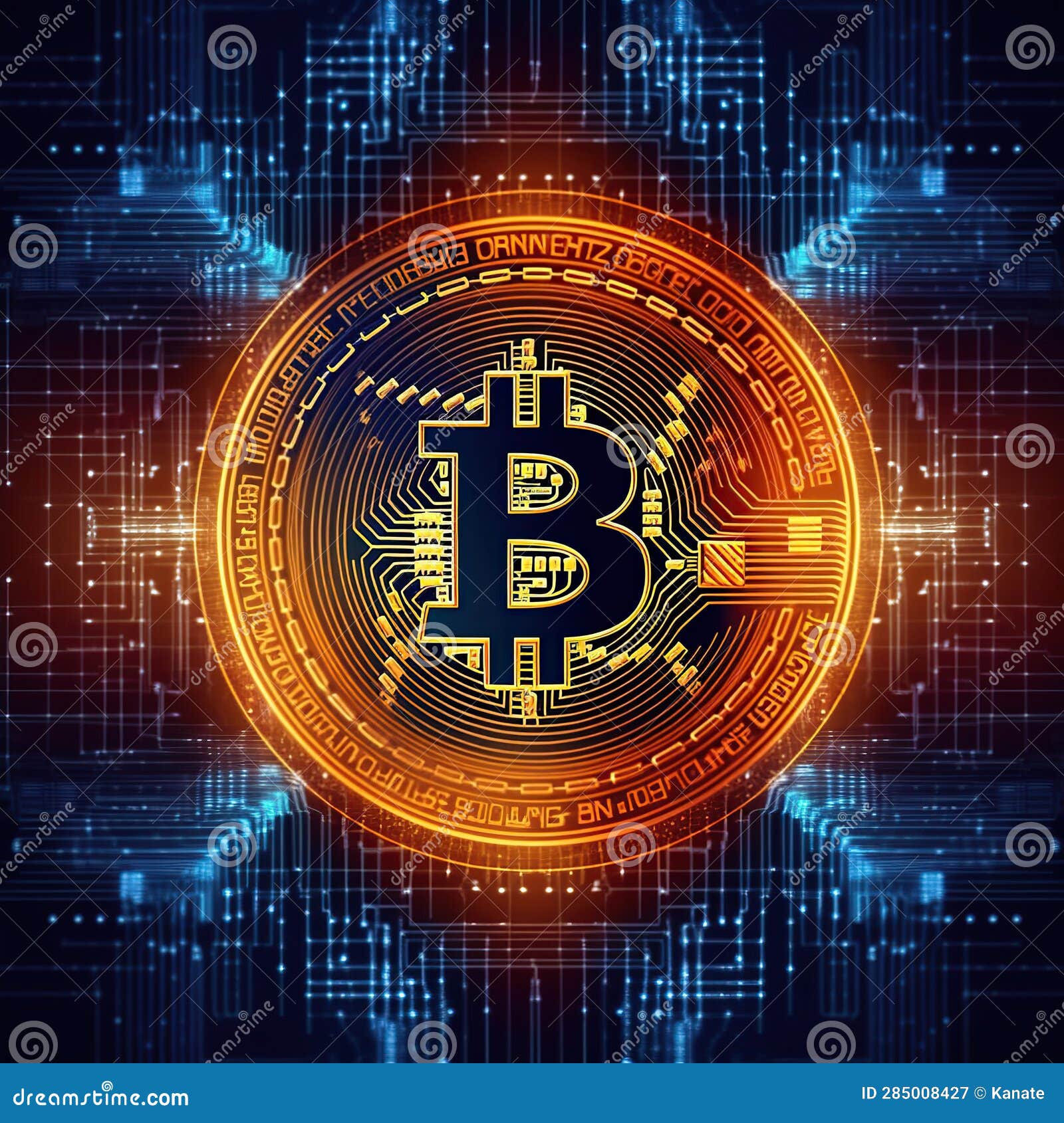 Illustration of Bitcoin, AI Generated Stock Illustration - Illustration ...