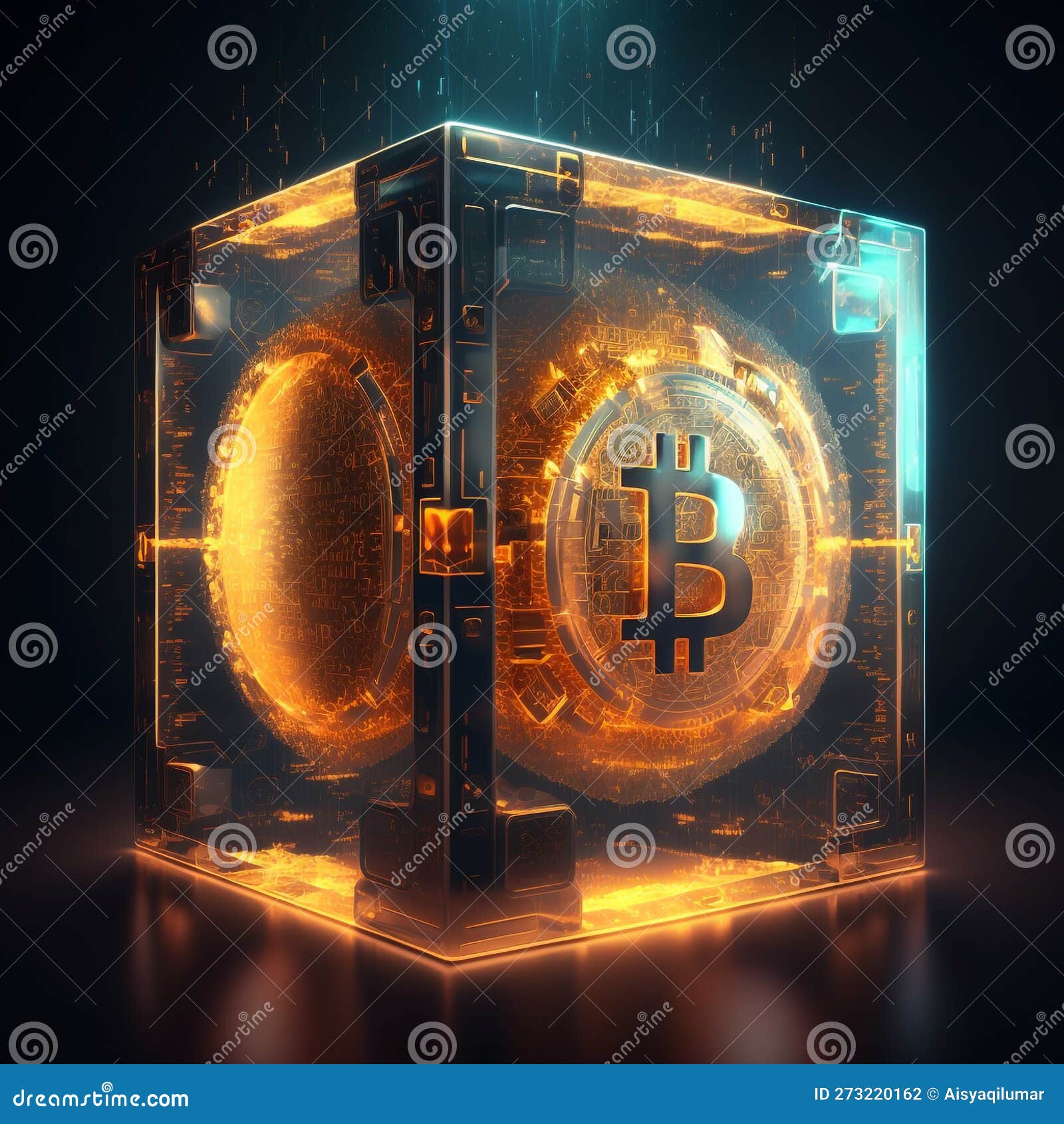 An Illustration of Bitcoin in Physical Form is Placed in a Transparent ...