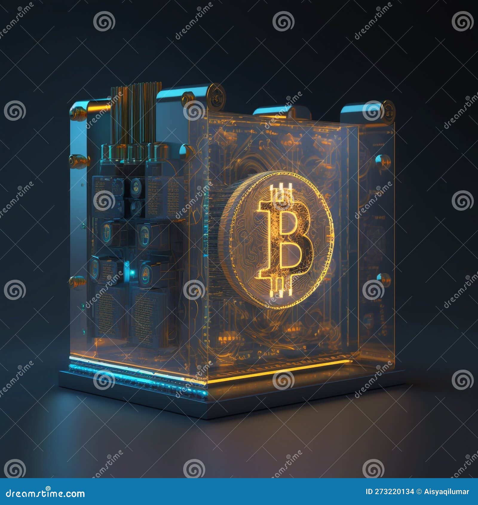An Illustration of Bitcoin in Physical Form is Placed in a Transparent ...