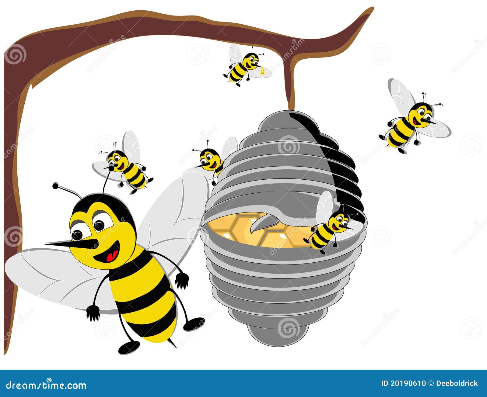 Illustration of a Bizzy Beehive... Stock Vector - Illustration of busy ...