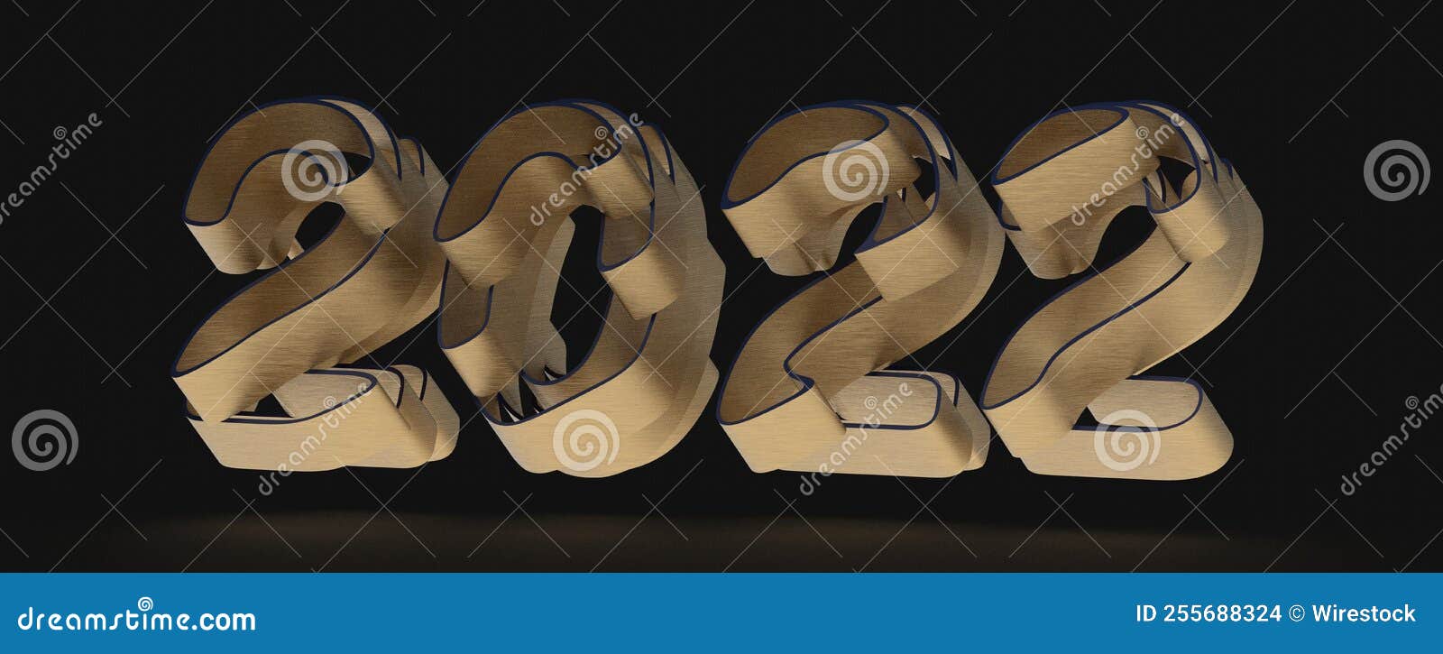 Illustration of 2022 on a Black Background Stock Illustration ...