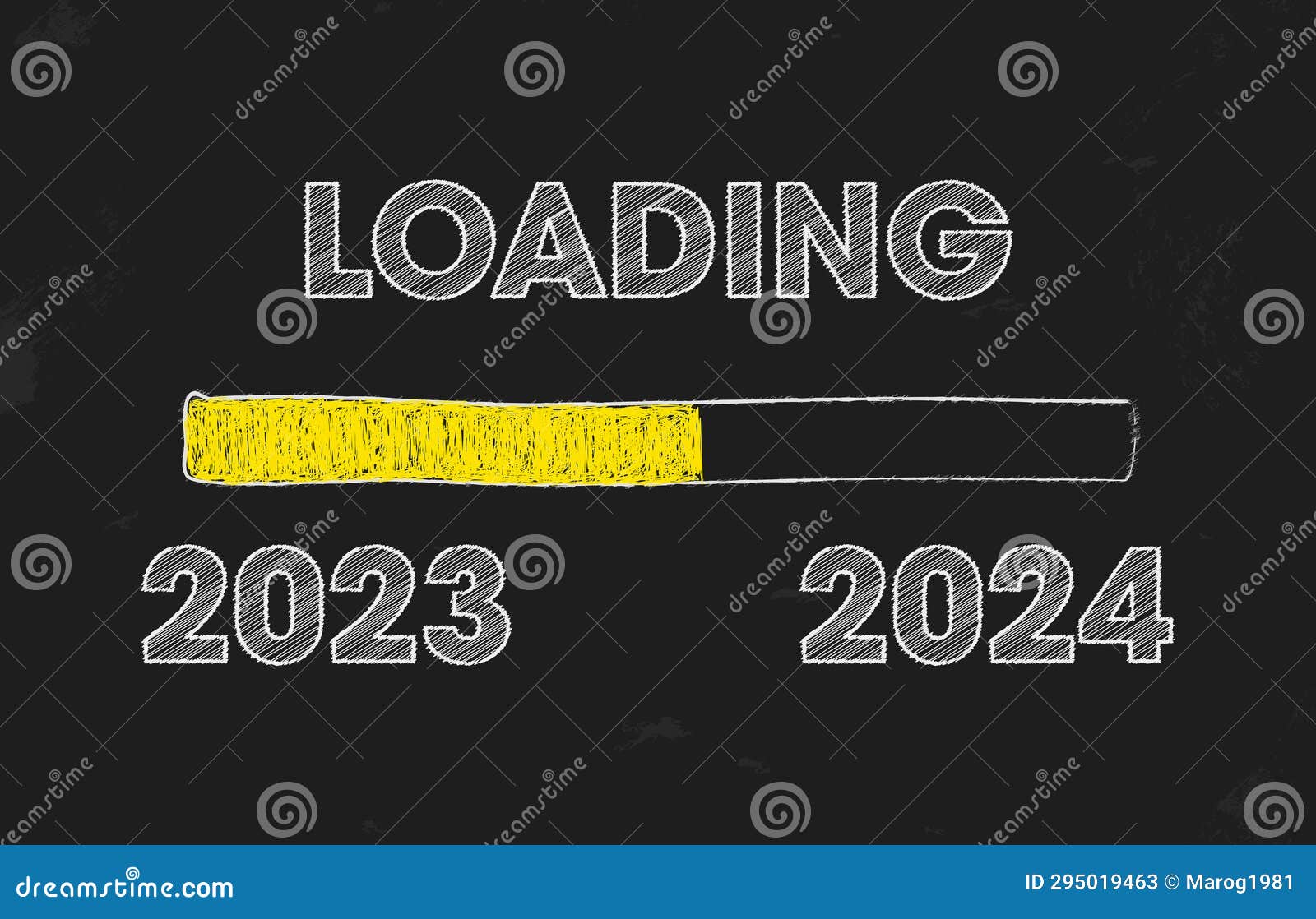 Illustration of a Black Board with the Message Loading 2023 - 2024 ...
