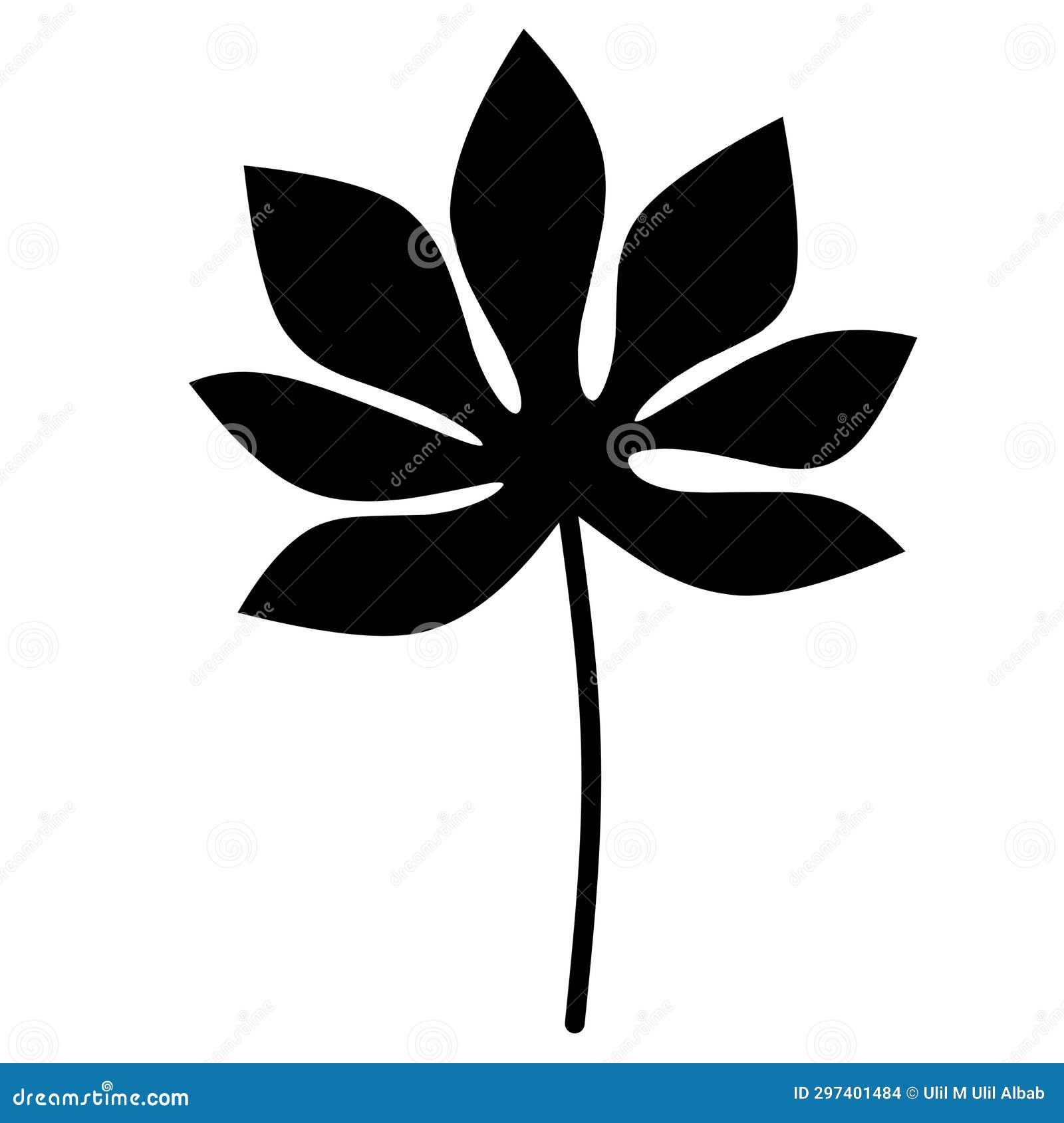 Illustration of Black Cassava Leaves Stock Vector - Illustration of ...