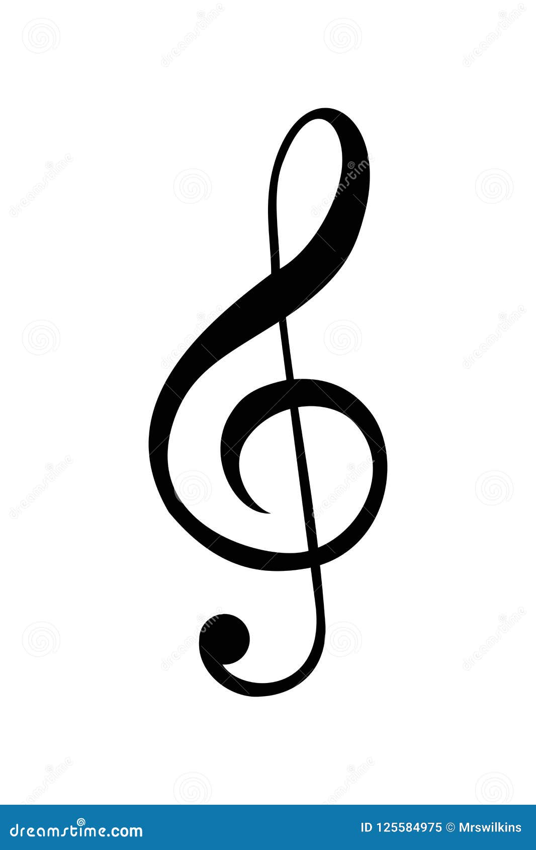 Illustration of a Black Clef Isolated on White Background VECTOR Stock ...