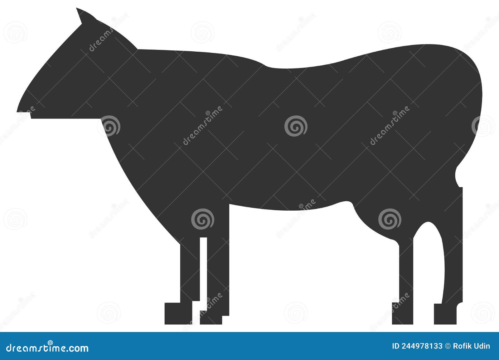 Illustration of Black Cow Shadow Stock Vector - Illustration of horse ...