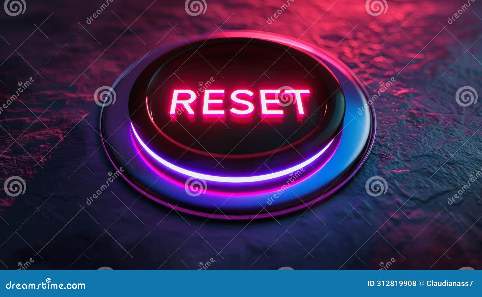 Illustration of a Black 3d Button with the Word RESET on it Stock Photo ...
