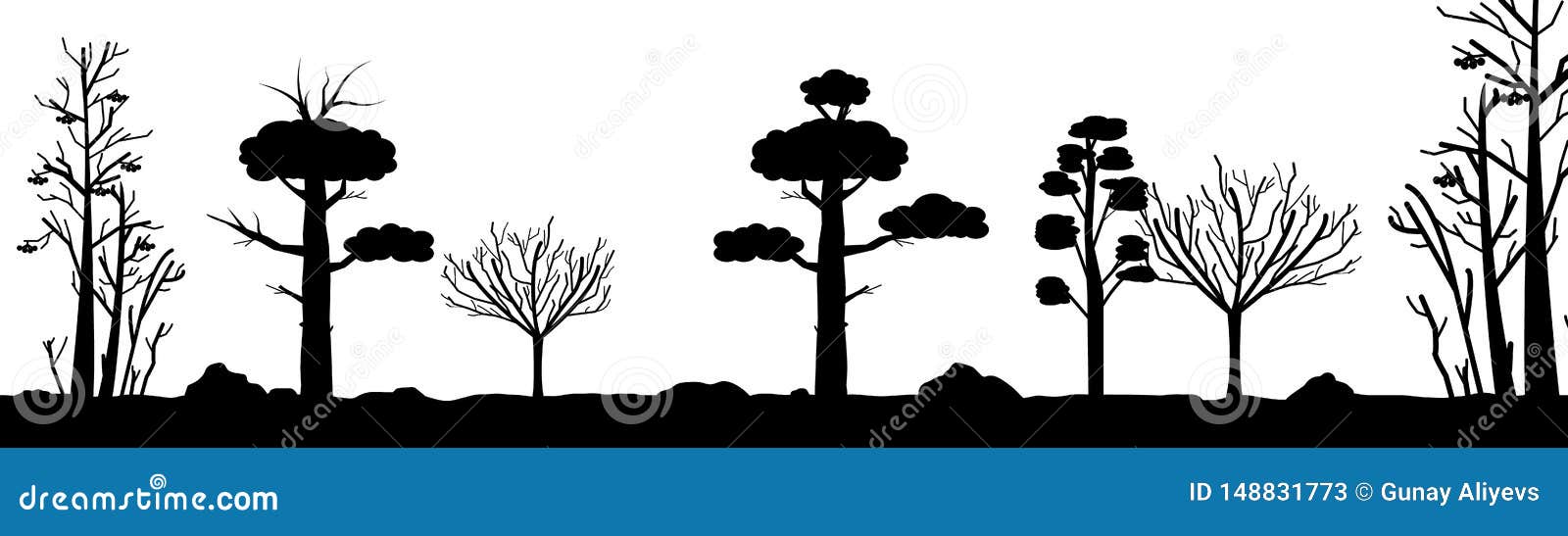 Illustration with Black Forest Isolated on White Background Stock ...