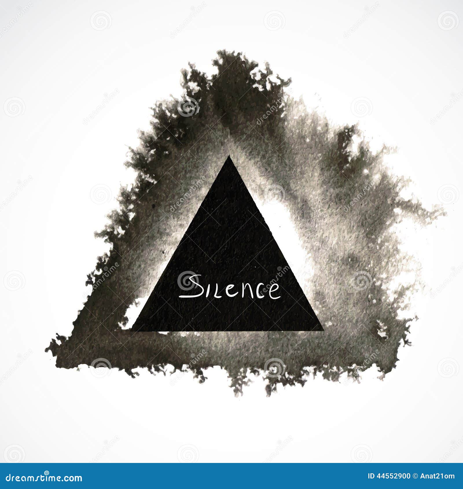 Illustration of Black Ink Painted Triangle with Stock Vector ...