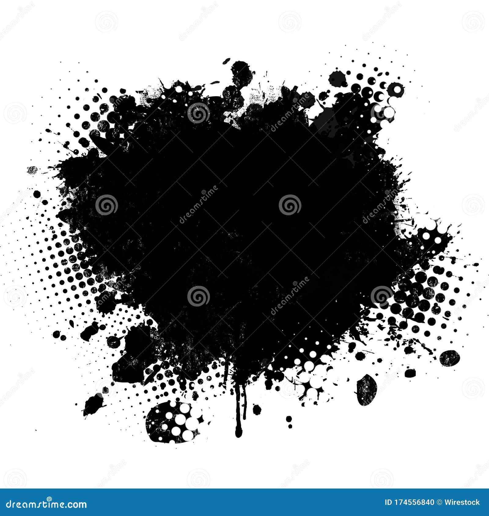 Illustration of Black Ink Splash Isolated on a White Background Stock ...