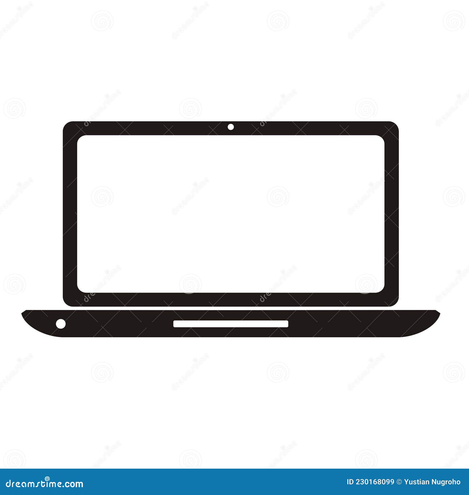 Illustration Black Laptop or Computer Logo Flat Design Stock Vector ...