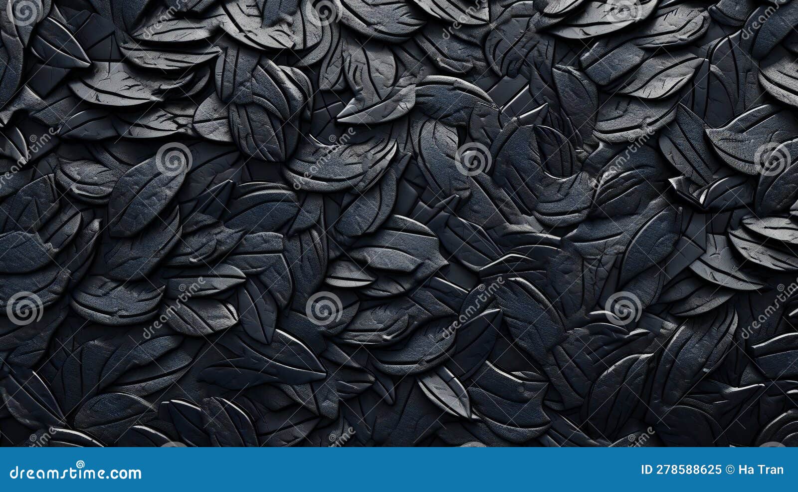 Black Leaf Pattern Texture Background Stock Illustration - Illustration ...