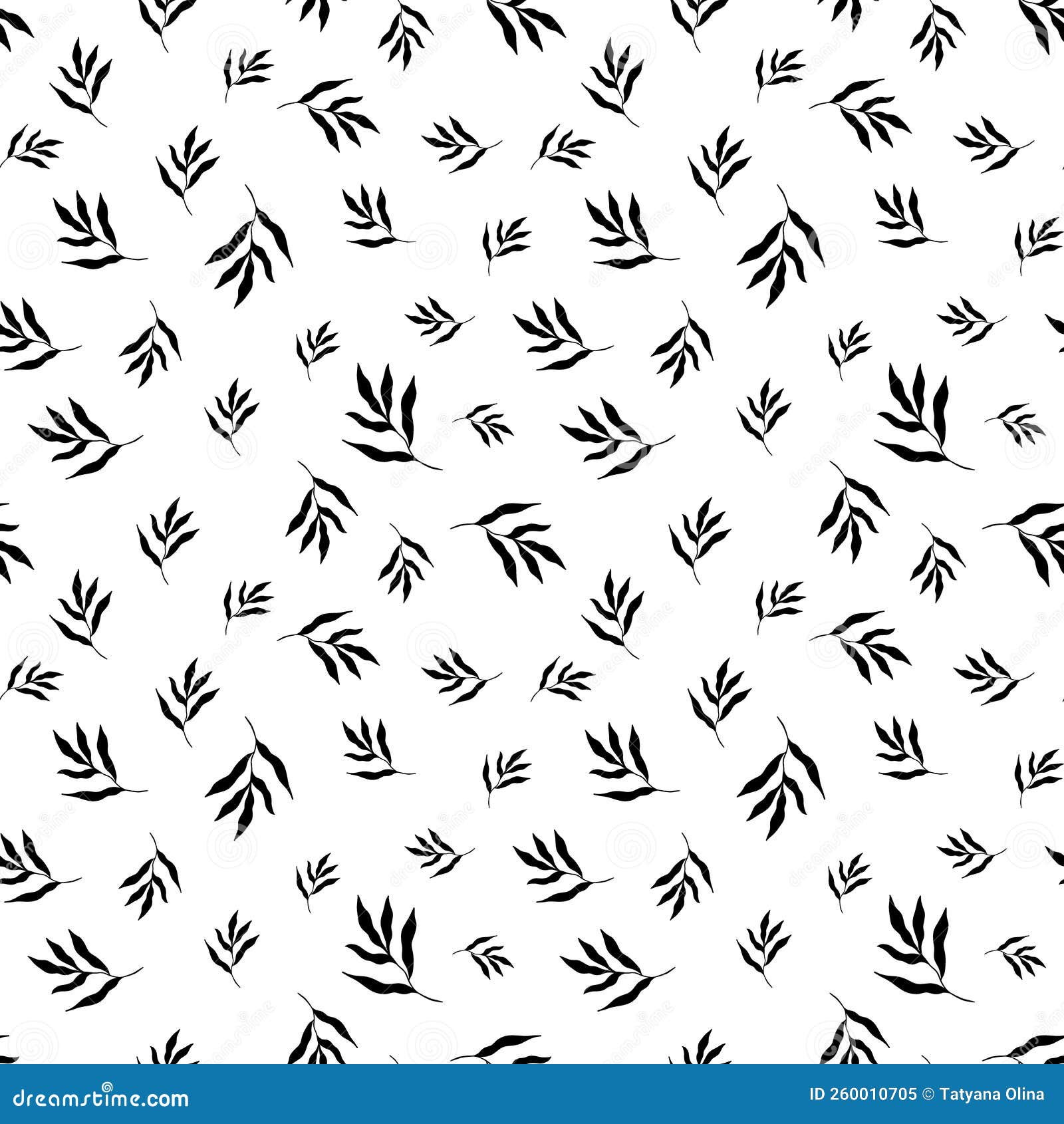 Seamless Pattern of Black Tropical Leaves. Stock Illustration ...