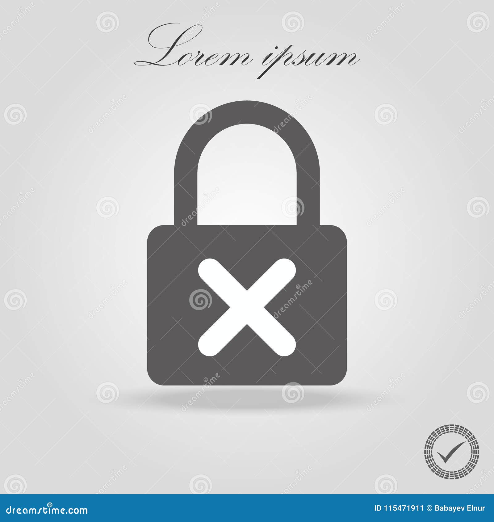 Illustration of a Black Lock Pad with an X Sign Stock Illustration ...