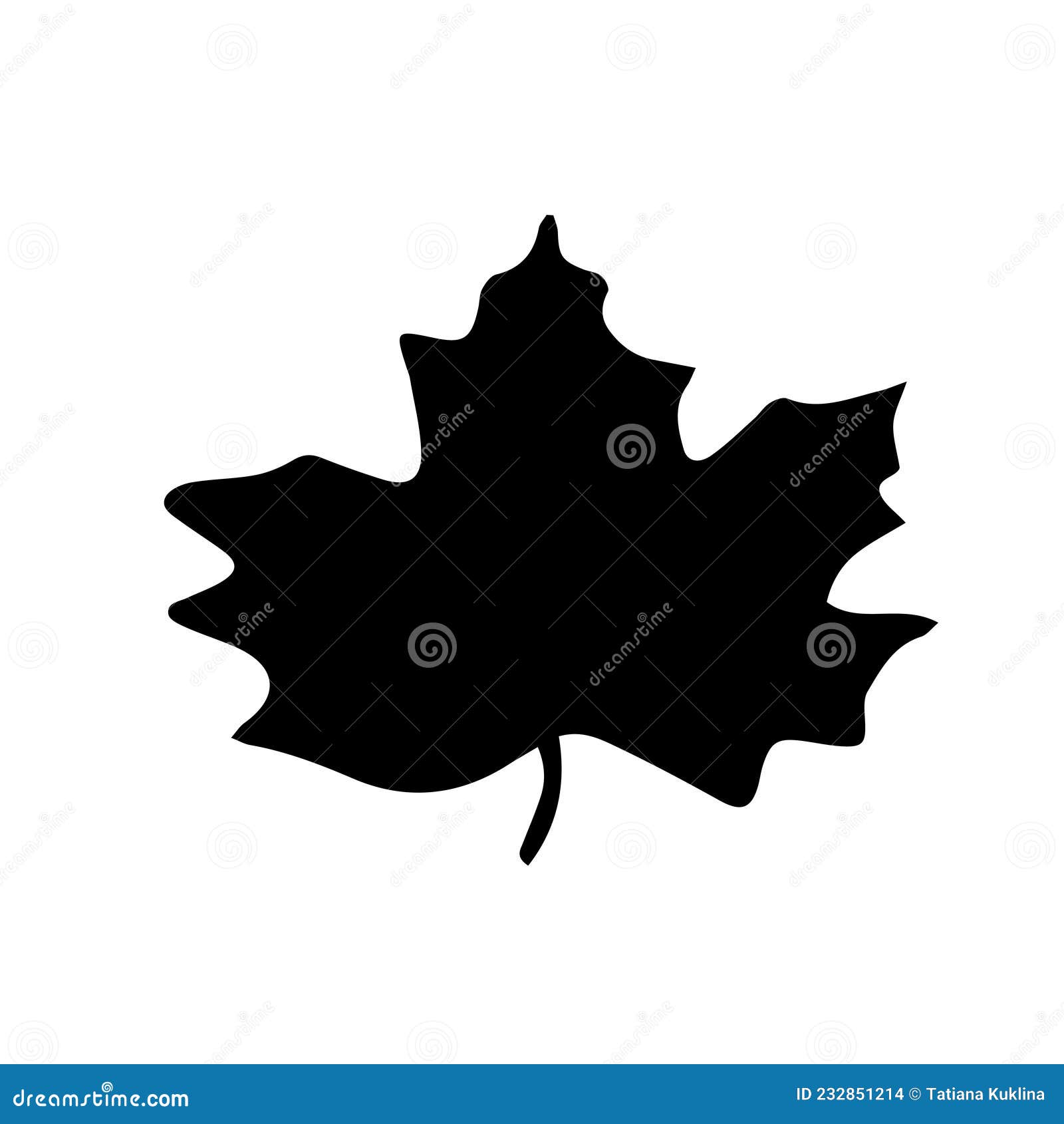 Illustration of a Black Maple Leaf Isolated on a White Background Stock ...