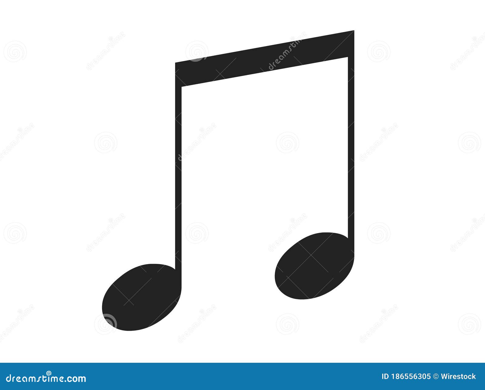Illustration of a Black Music Note Symbol Isolated on a White ...