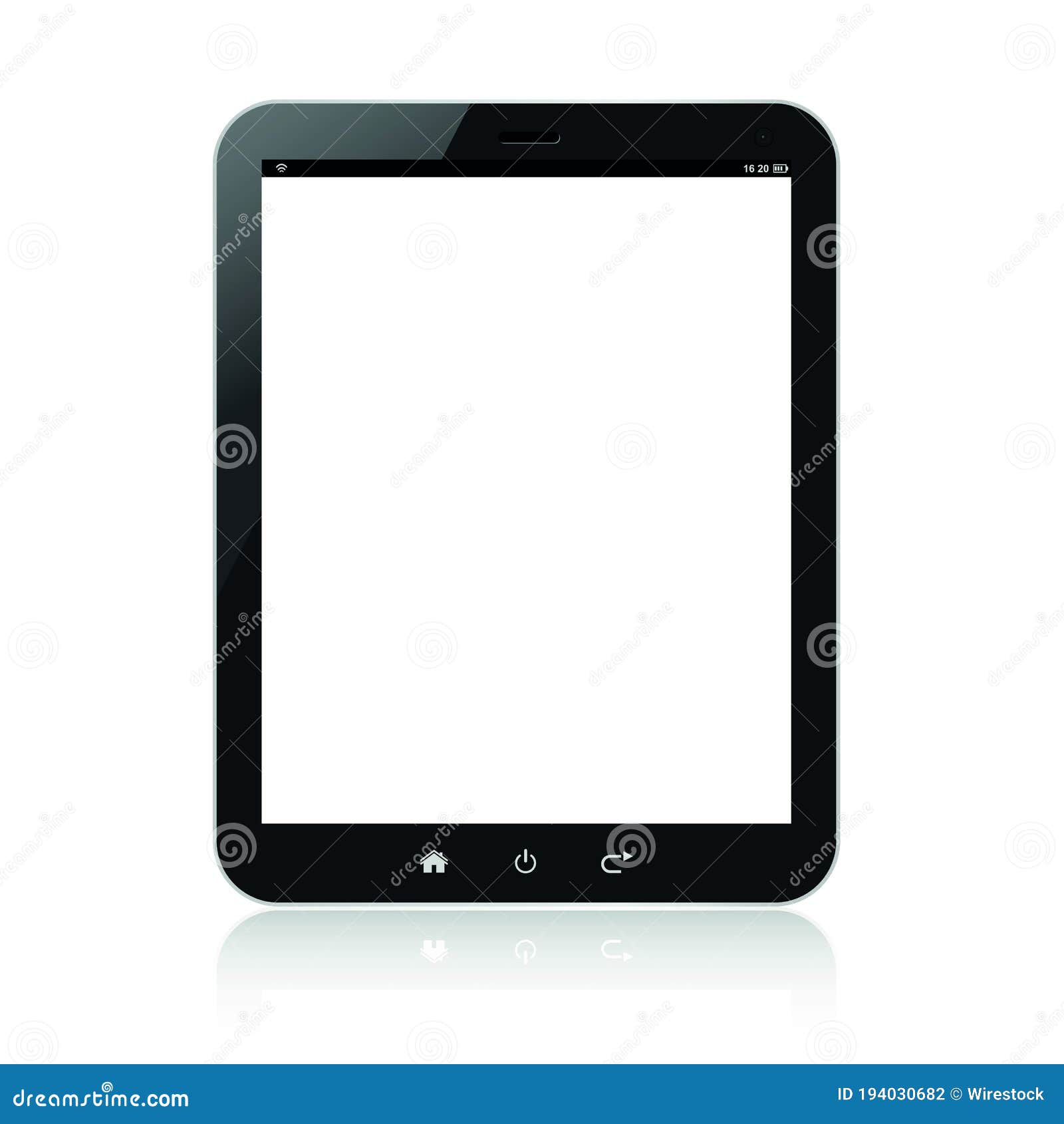 Illustration of a Black Tablet on a White Background Stock Illustration ...