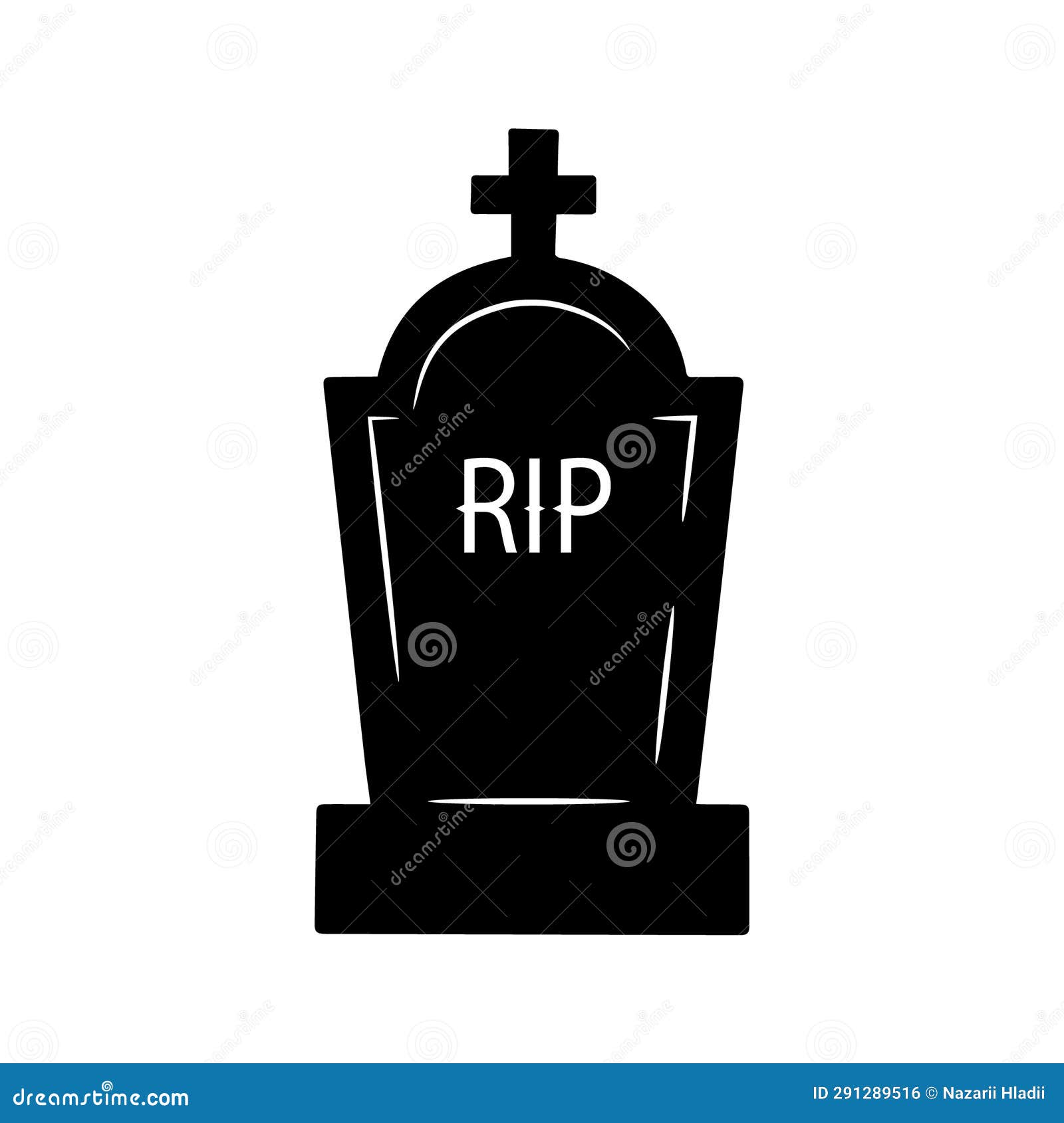 Illustration of Black Tombstone Silhouette. Stock Vector - Illustration ...
